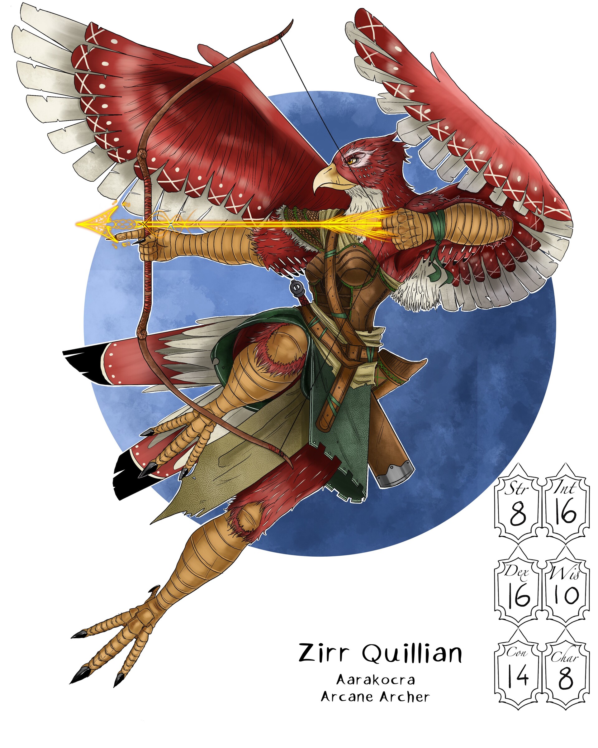 ArtStation - Zirr Quillian Aarakocra Arcane Archer