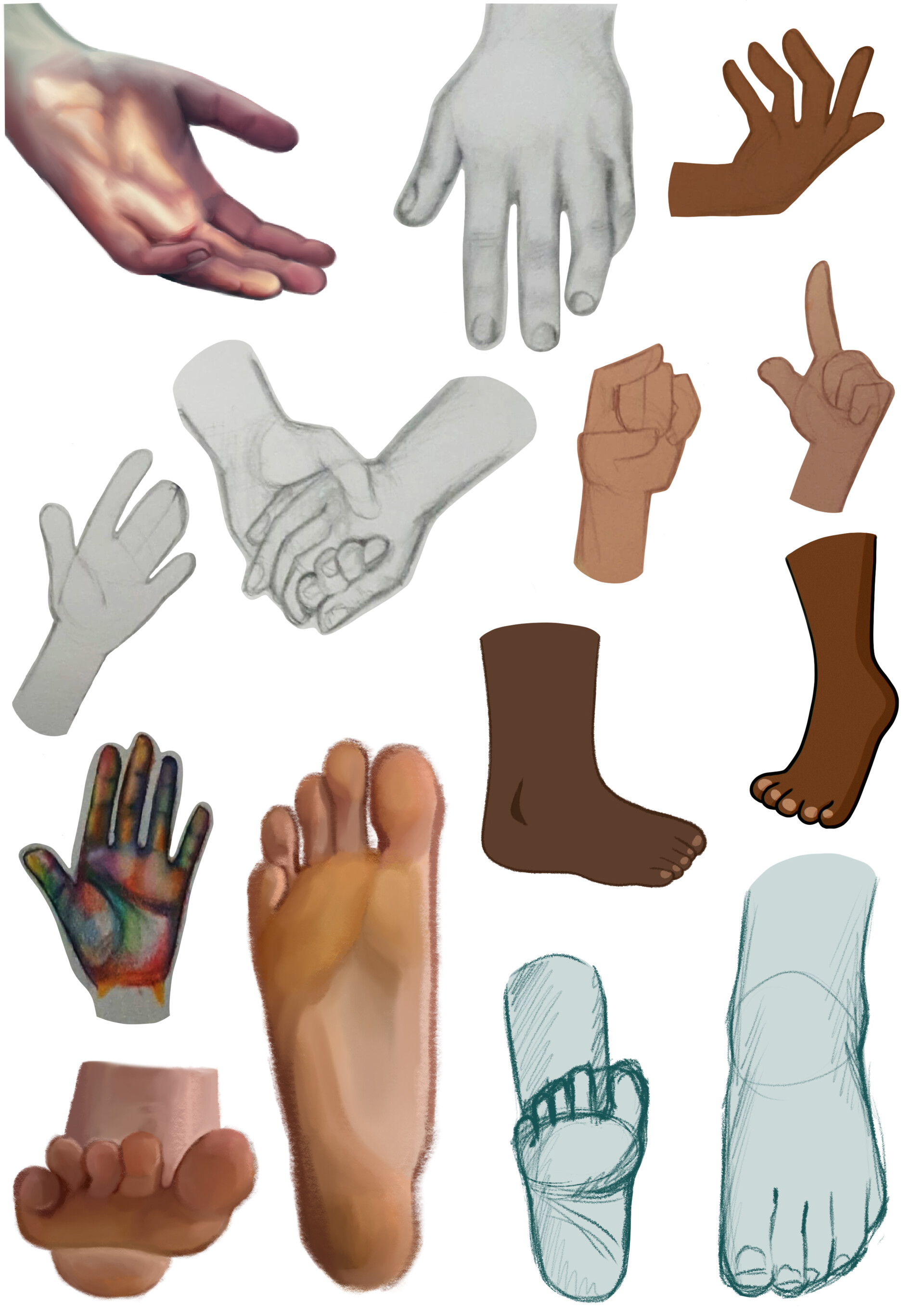 ArtStation - Hands And Feet Anatomy Practice