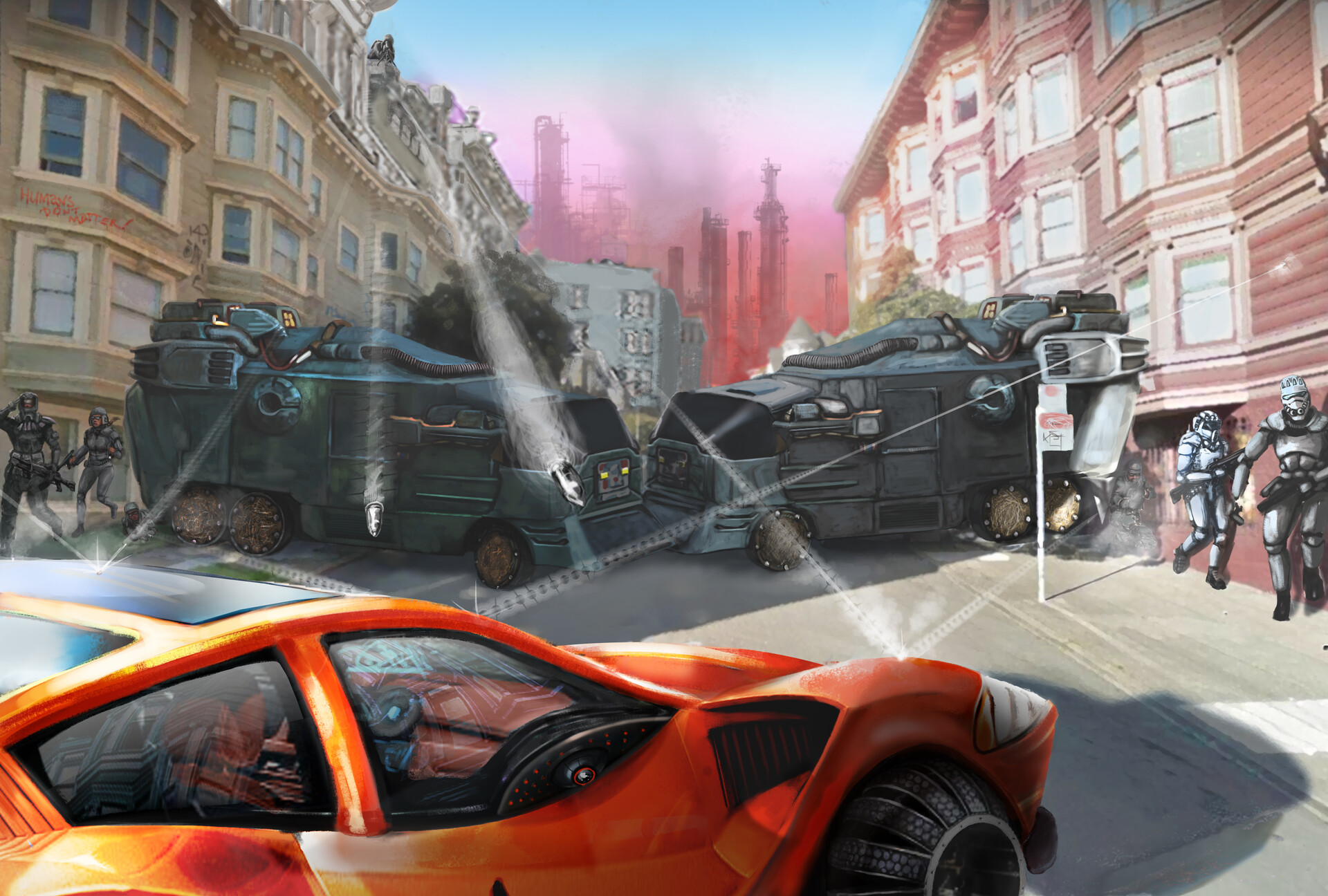 ArtStation - Shadowrun-Containment Zone Checkpoint