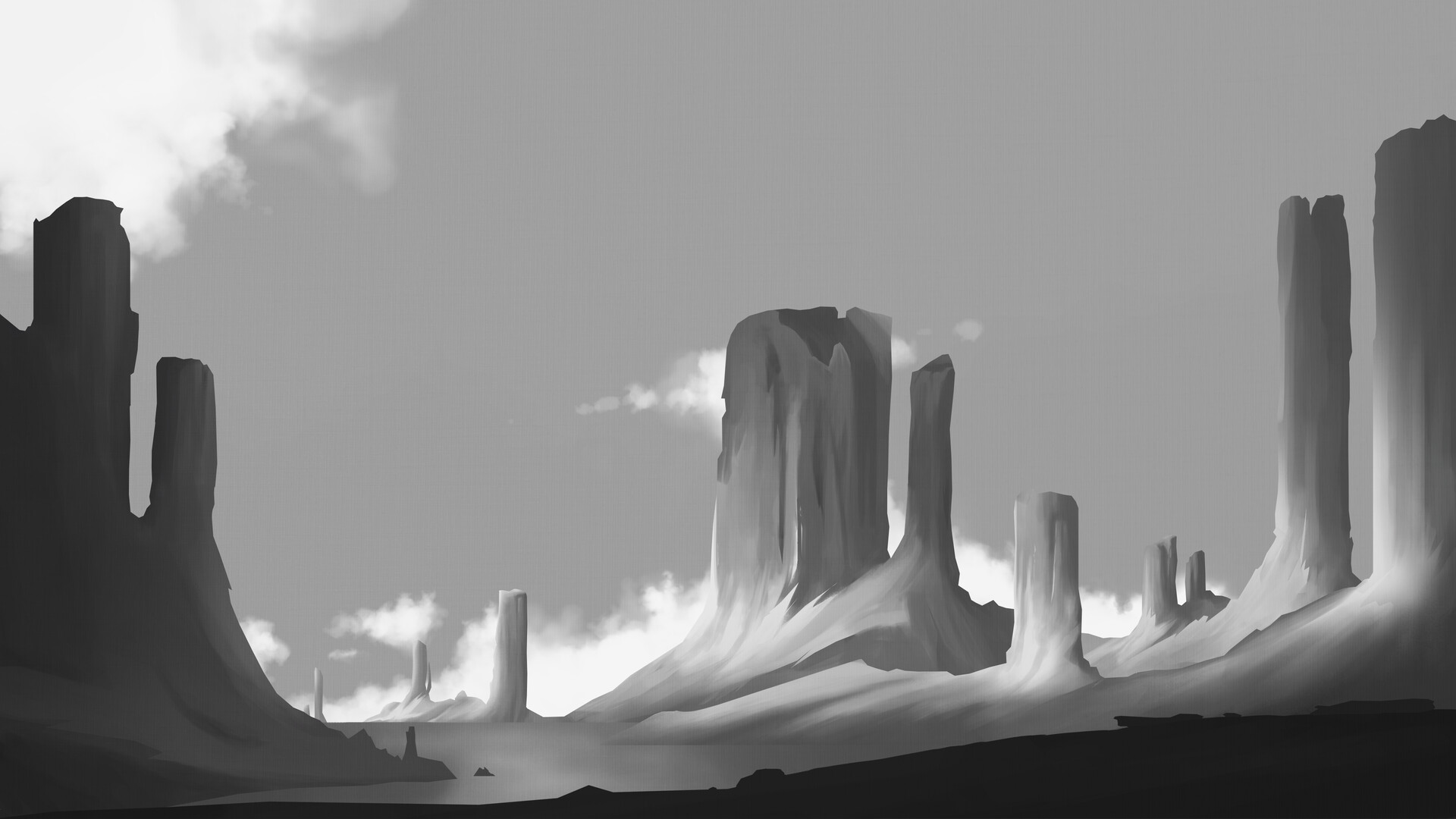 ArtStation - Landscape value study