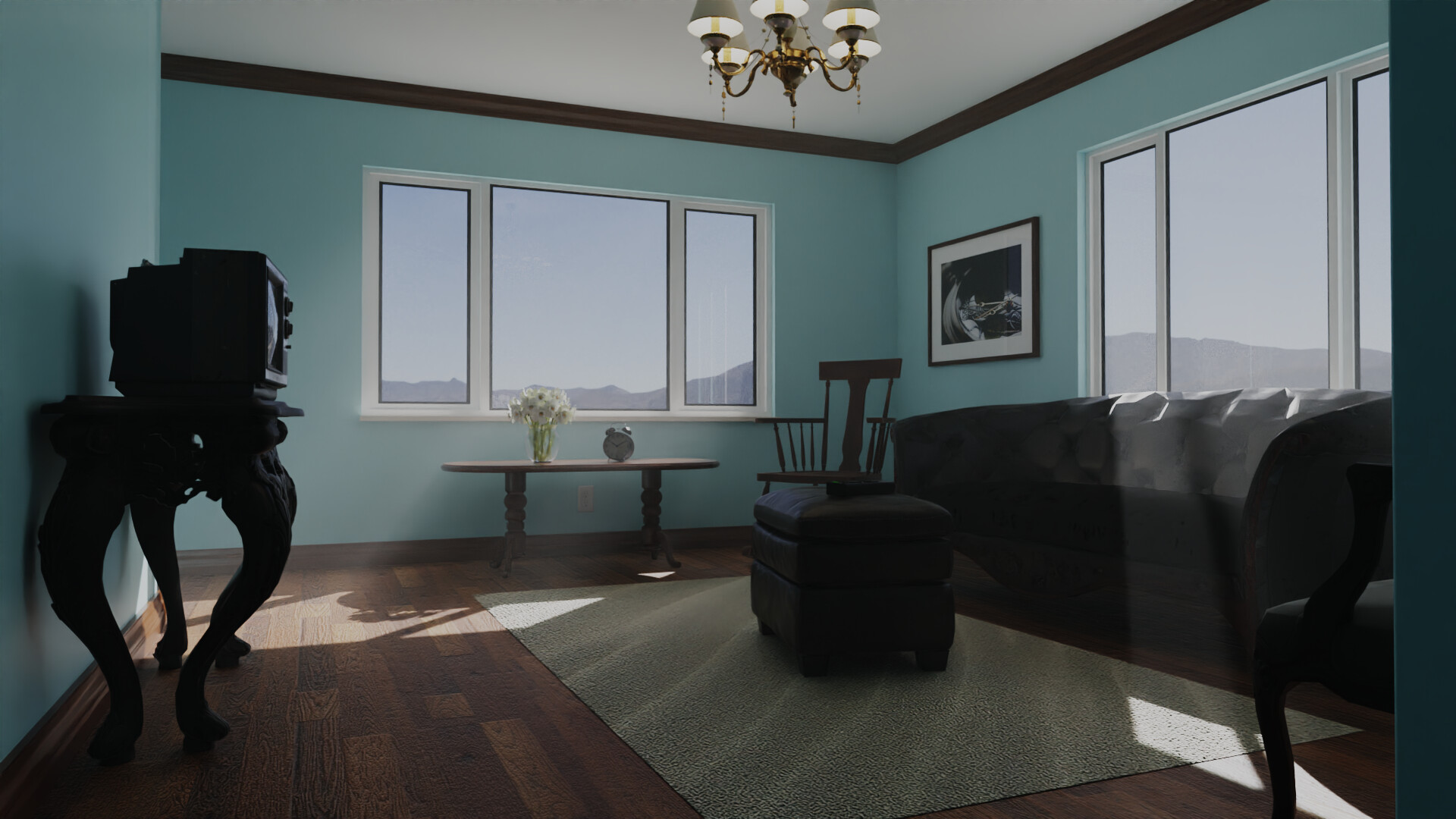 ArtStation - Blue Living Room