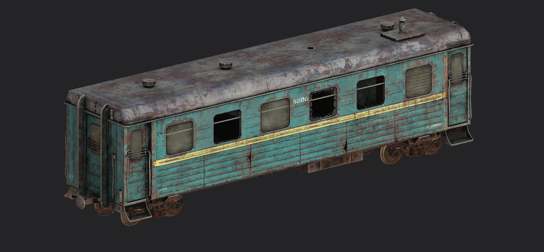 ArtStation - old, destroyed railway car