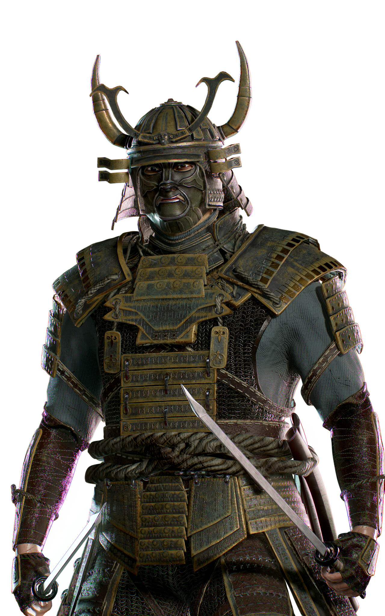 "SDKwarrior" - Samurai Boss Low-poly 3D model