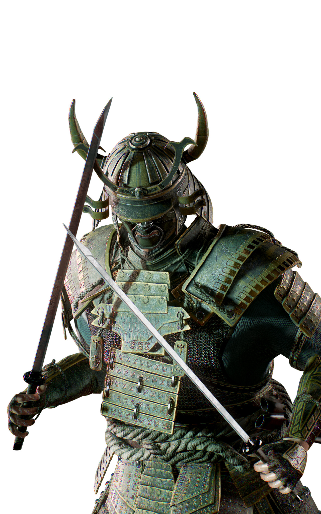 "SDKwarrior" - Samurai Boss Low-poly 3D model