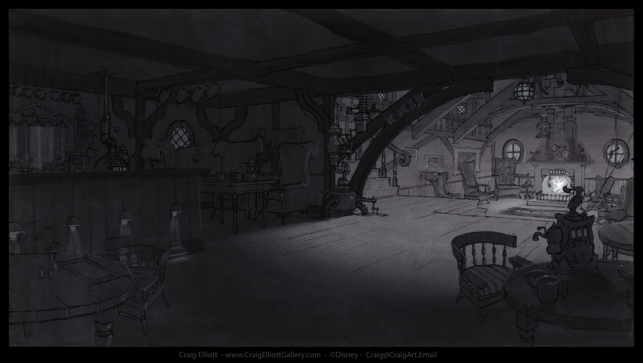 Craig Elliott - Disney's Treasure Planet Benbow interior v1