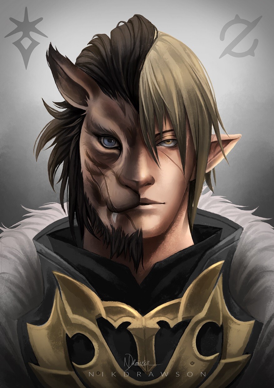 ArtStation - Commission: Elezen-Hrothgar