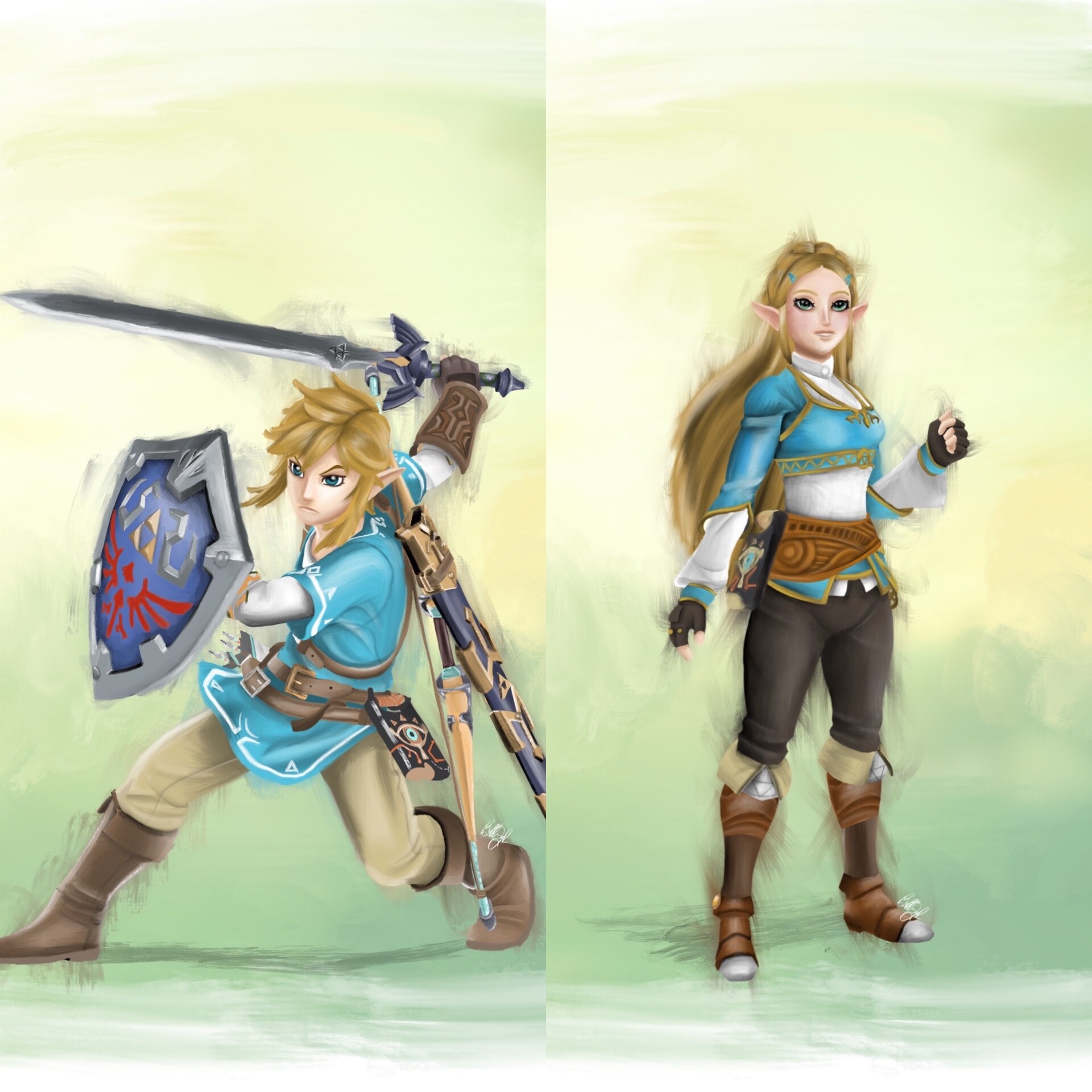 ArtStation - Link and Zelda