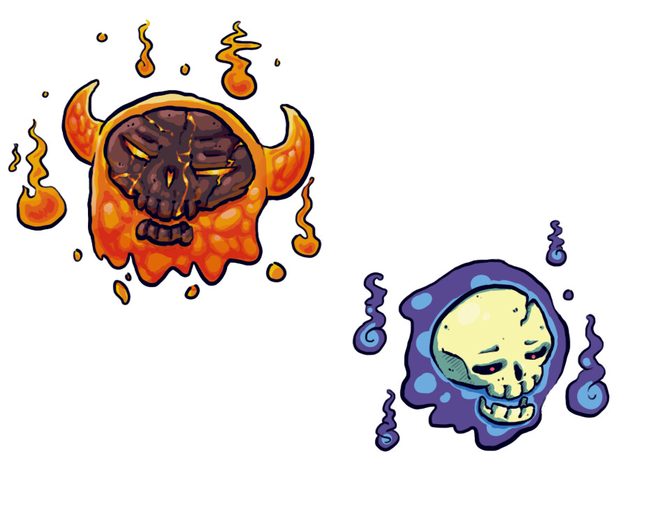 ArtStation - Small Ghost and Fire Elemental