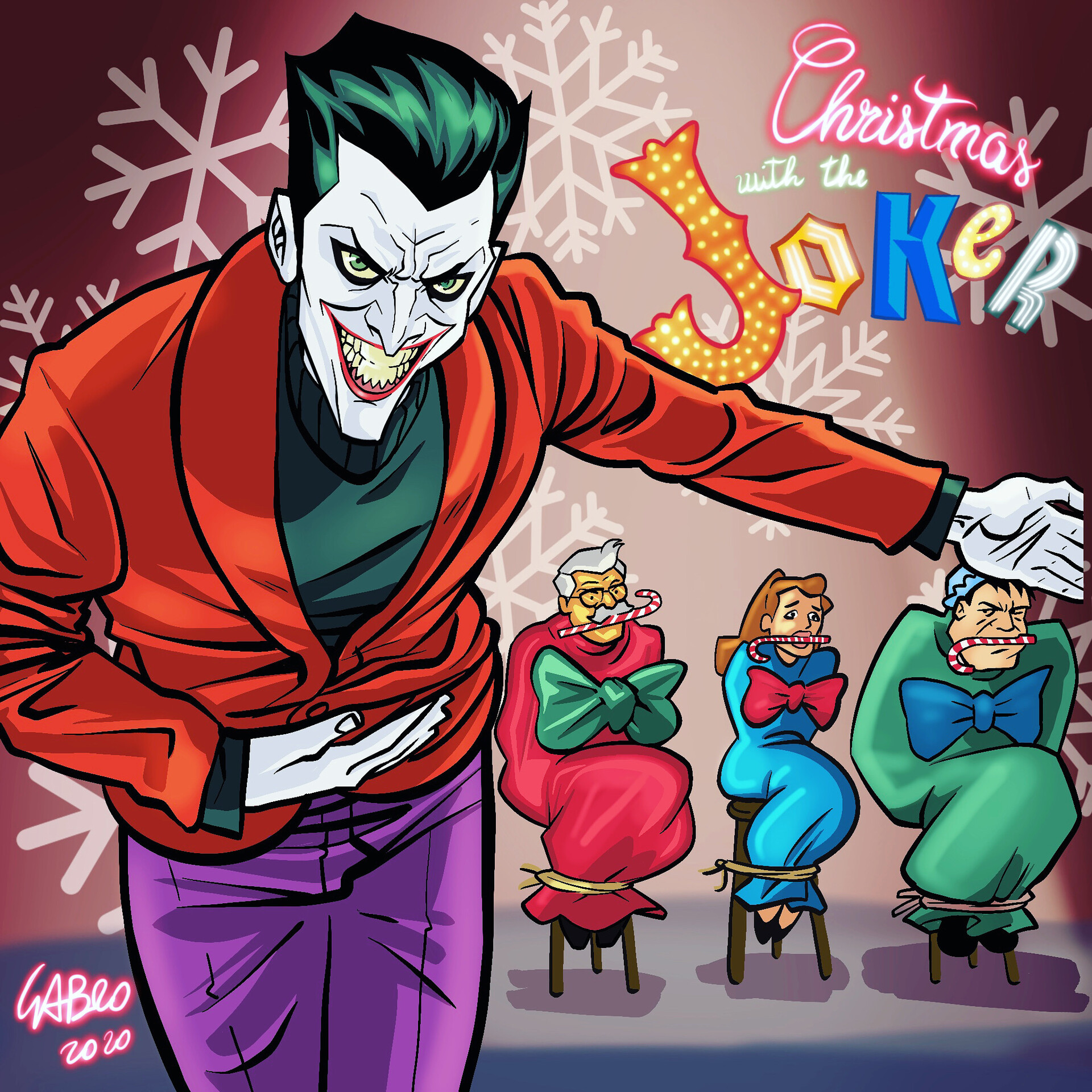 how to draw a christmas joker