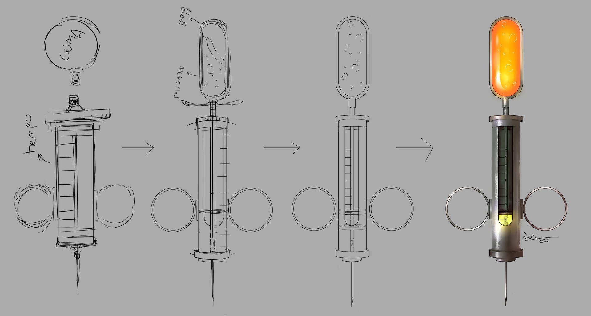 Vintage Syringe Drawing