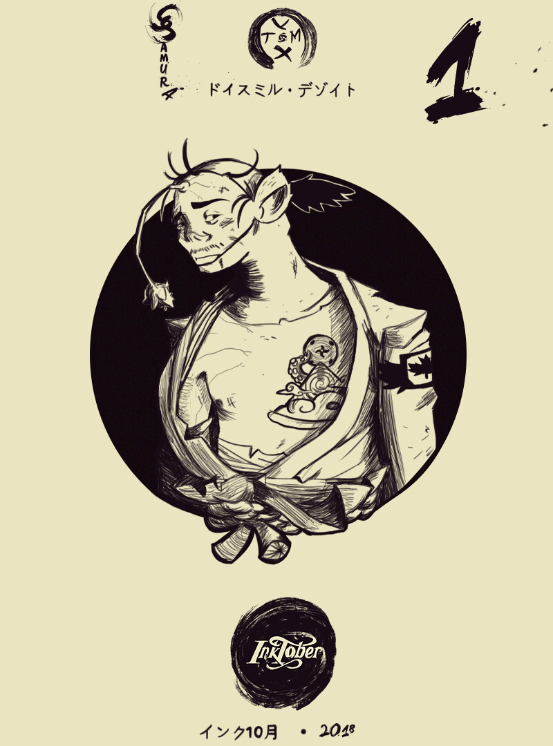 Vic Maia - Inktober 2018 - Samurá