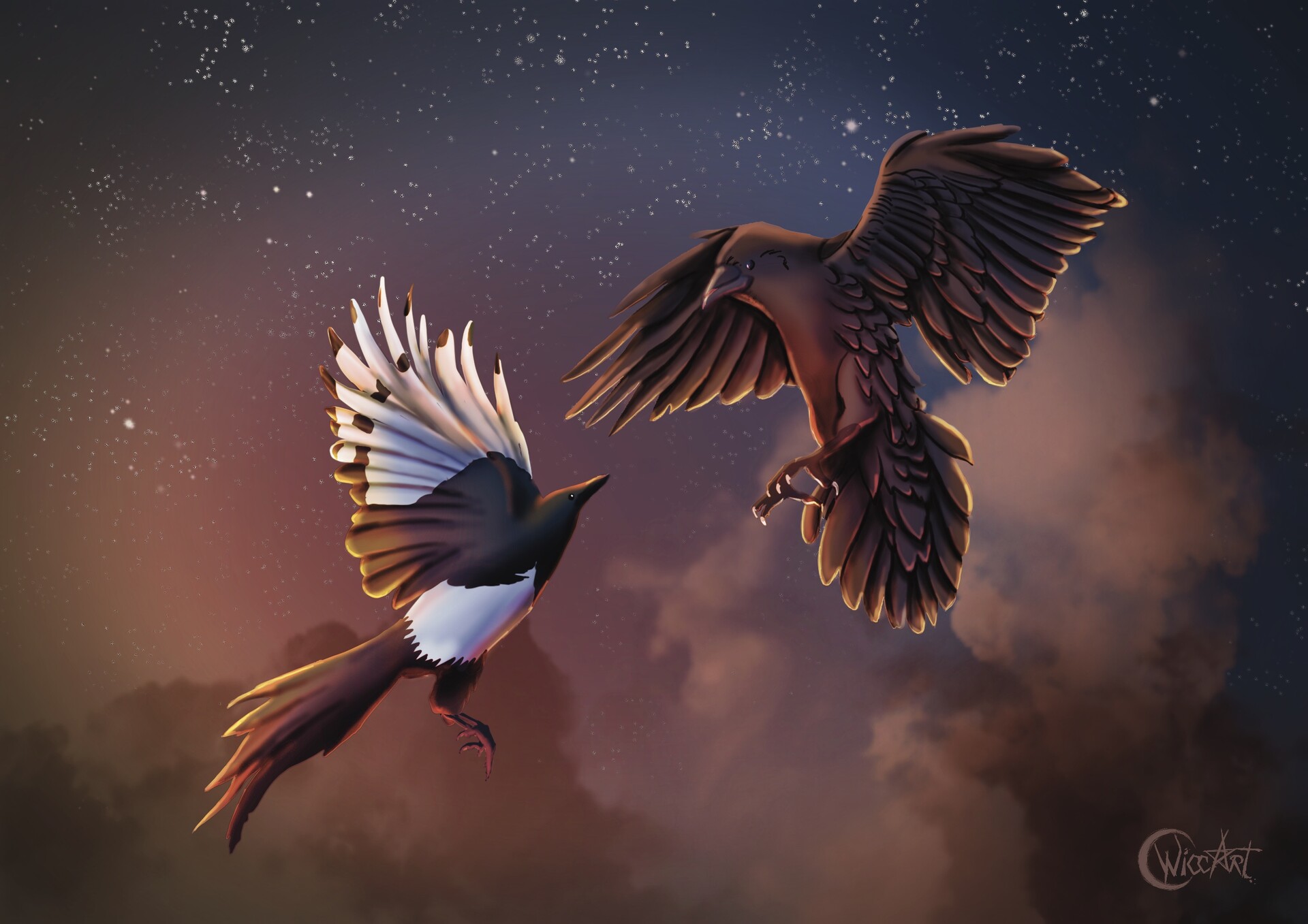 ArtStation - Magpie and raven