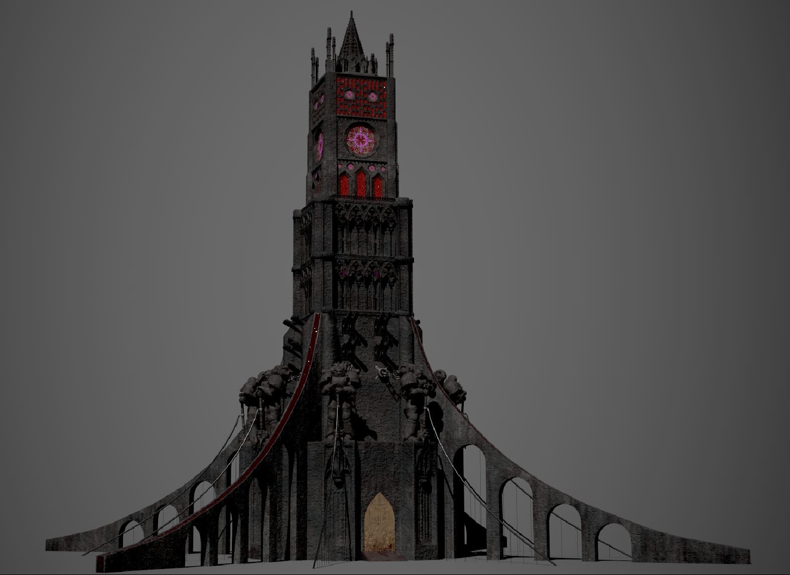 Michael Listo - Gothic Tower with Stained Glass Windows