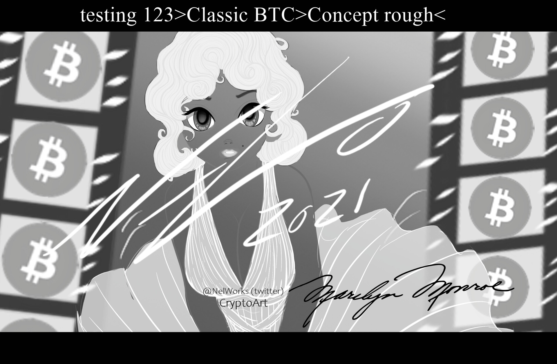 ArtStation - Classic Bitcoin Anime Style Beauty! Test!