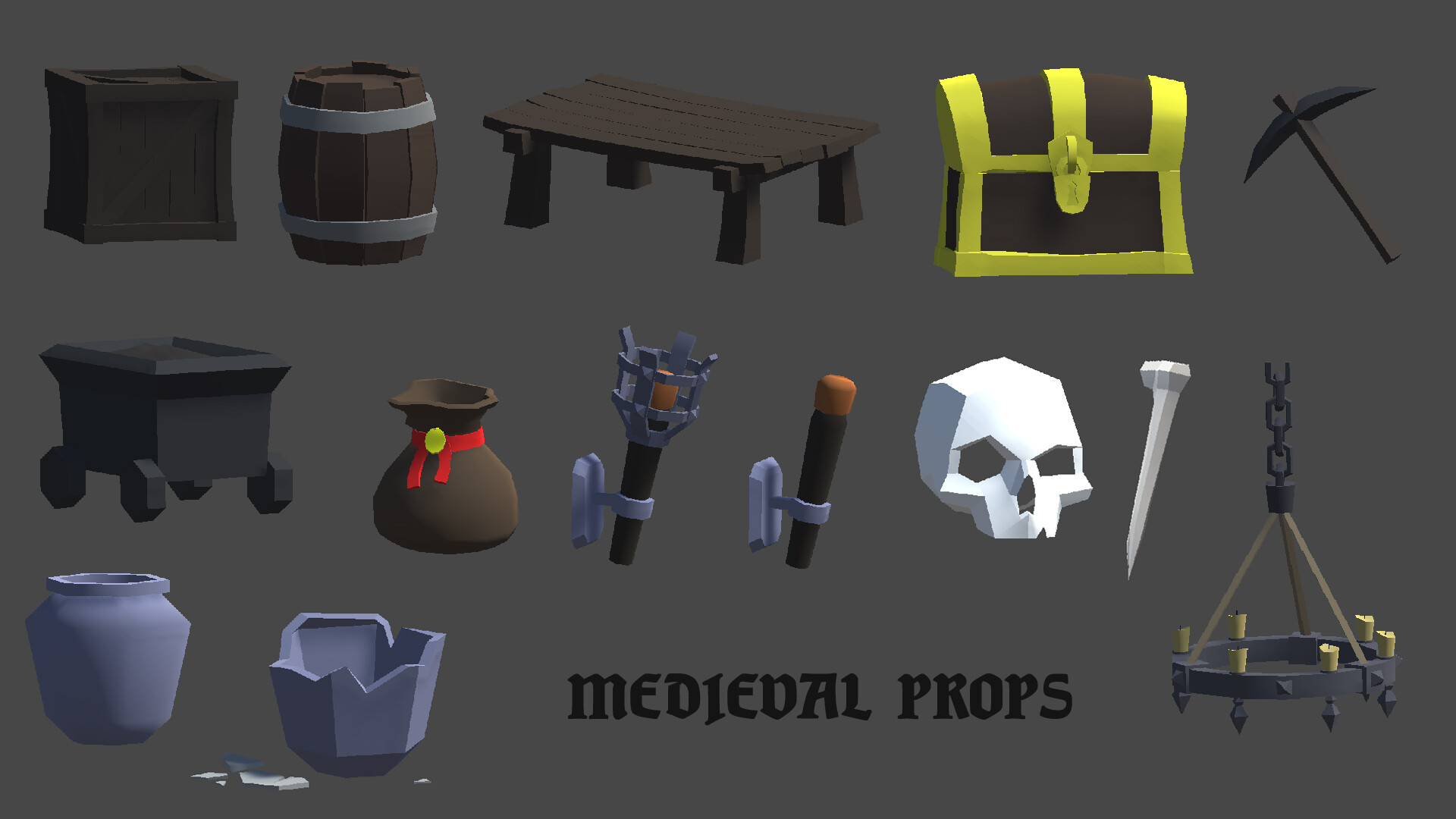 ArtStation - Médiéval props of "Puzzle Forge Dungeon" vidéo game