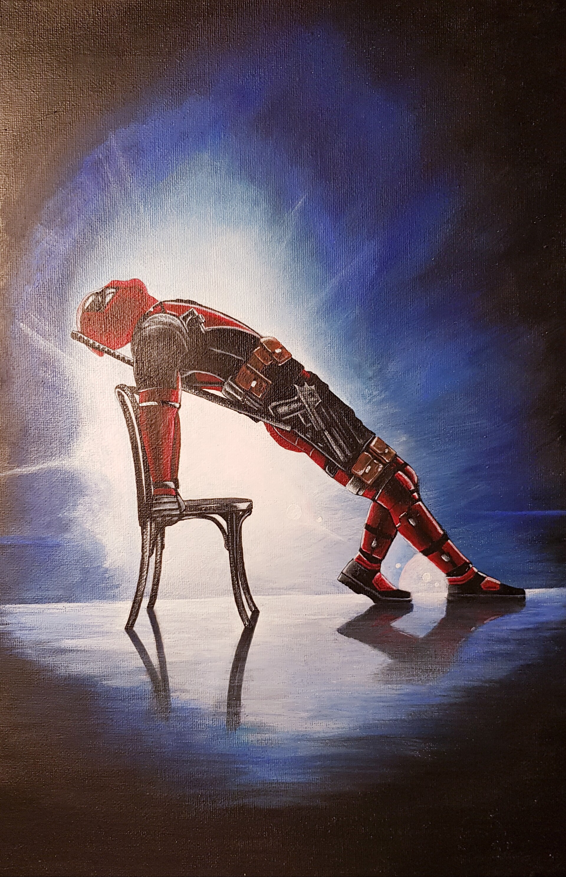 Alex Modro - Deadpool Bullet Shower (Acrylic Painting)