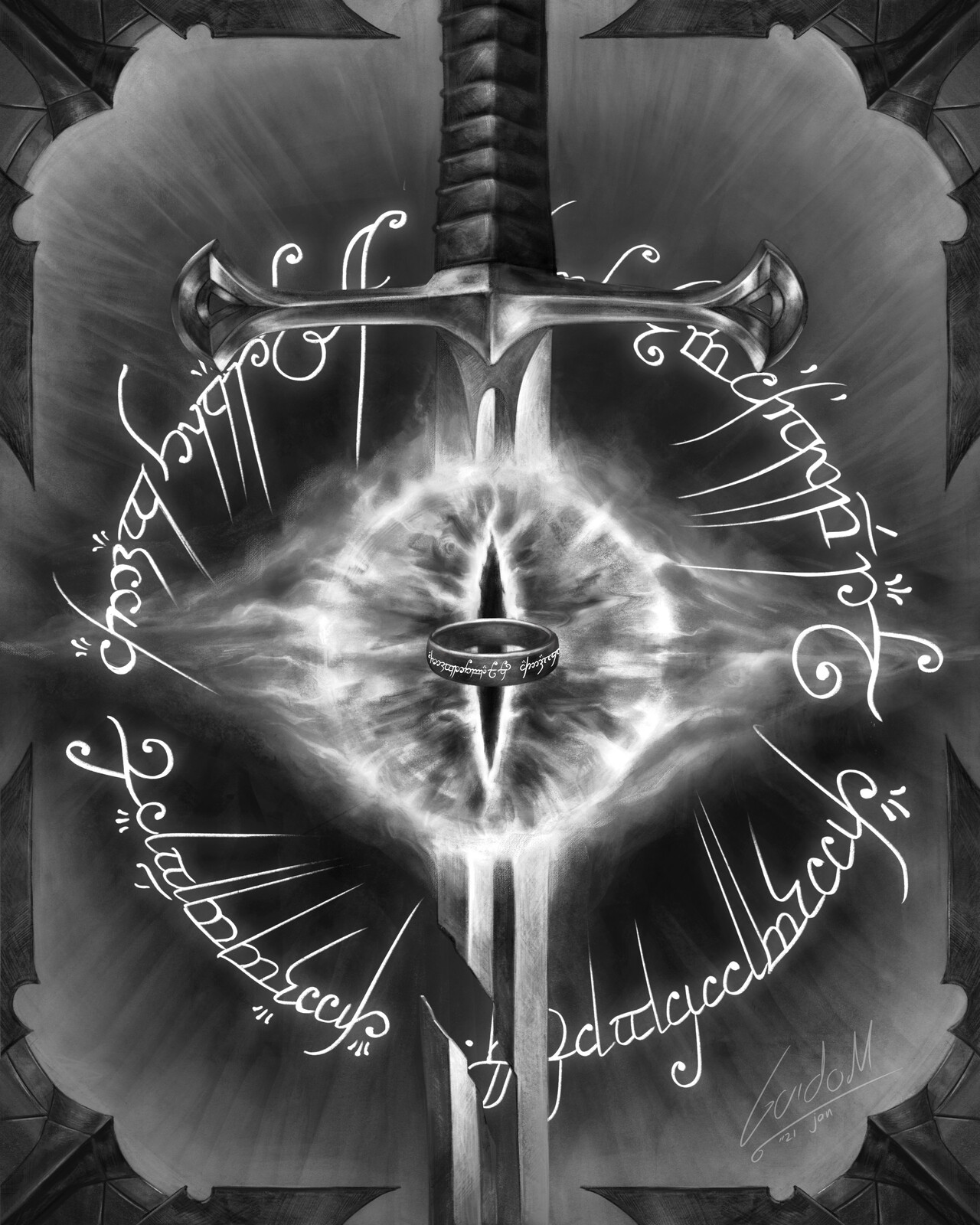 Guido Marsman - Sauron and Narsil