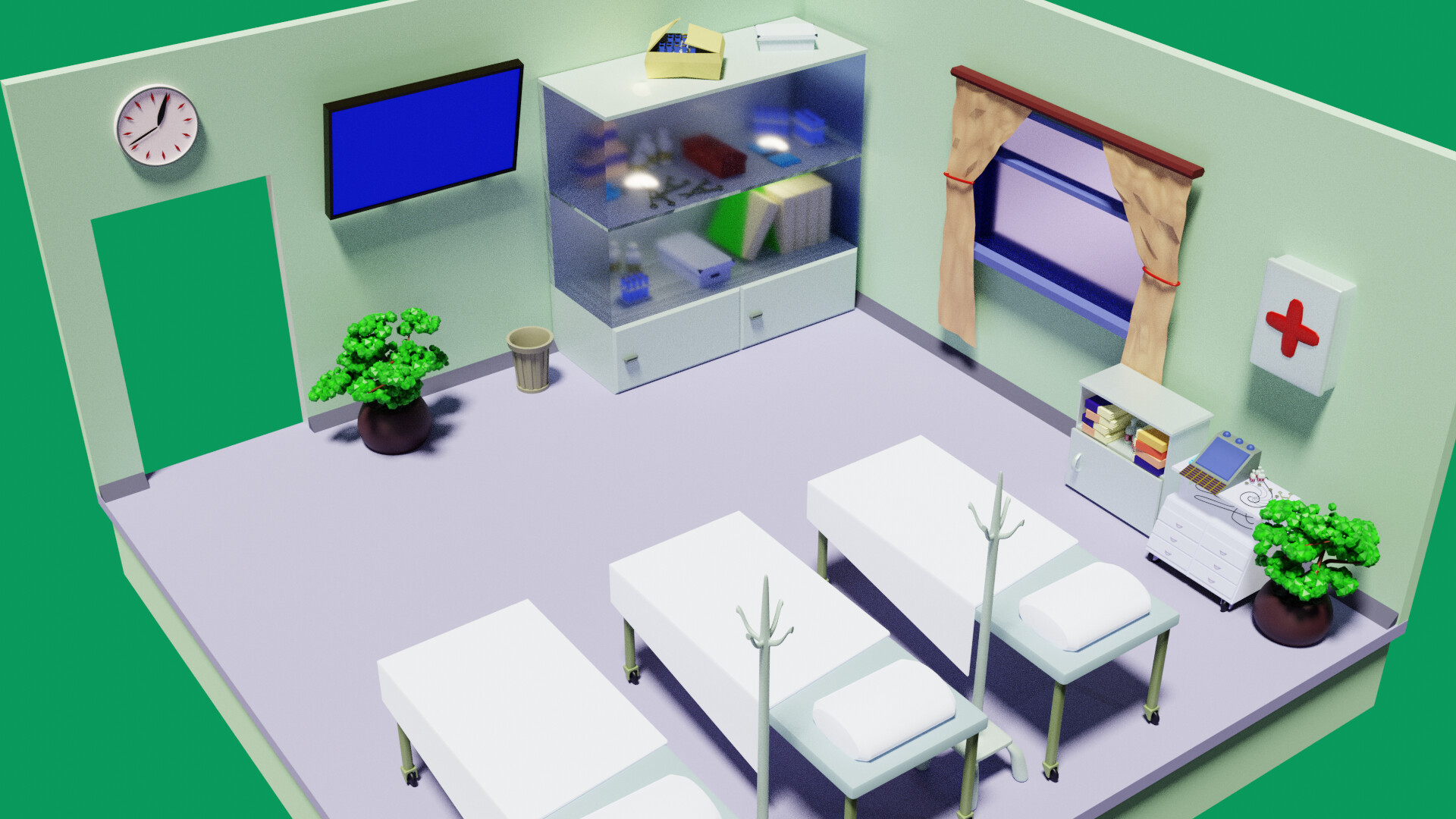 ArtStation - low-poly medical room