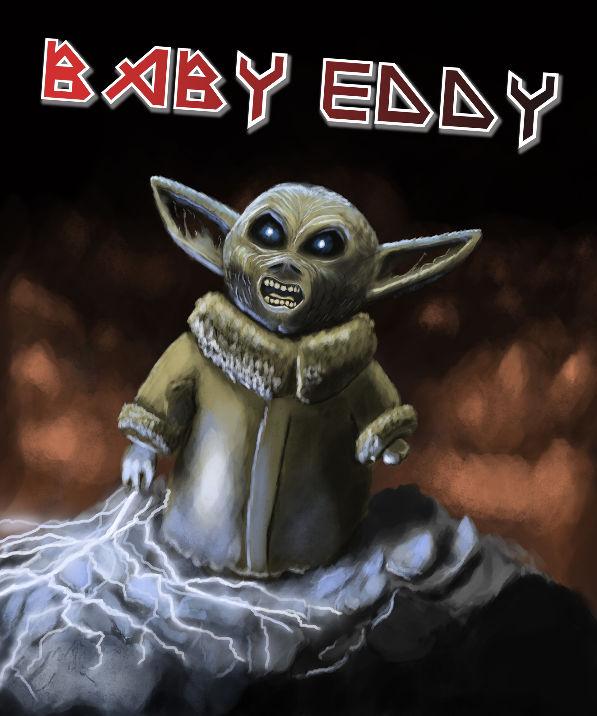 ArtStation - Baby Eddy - The Mandalorian Meets Iron Maiden