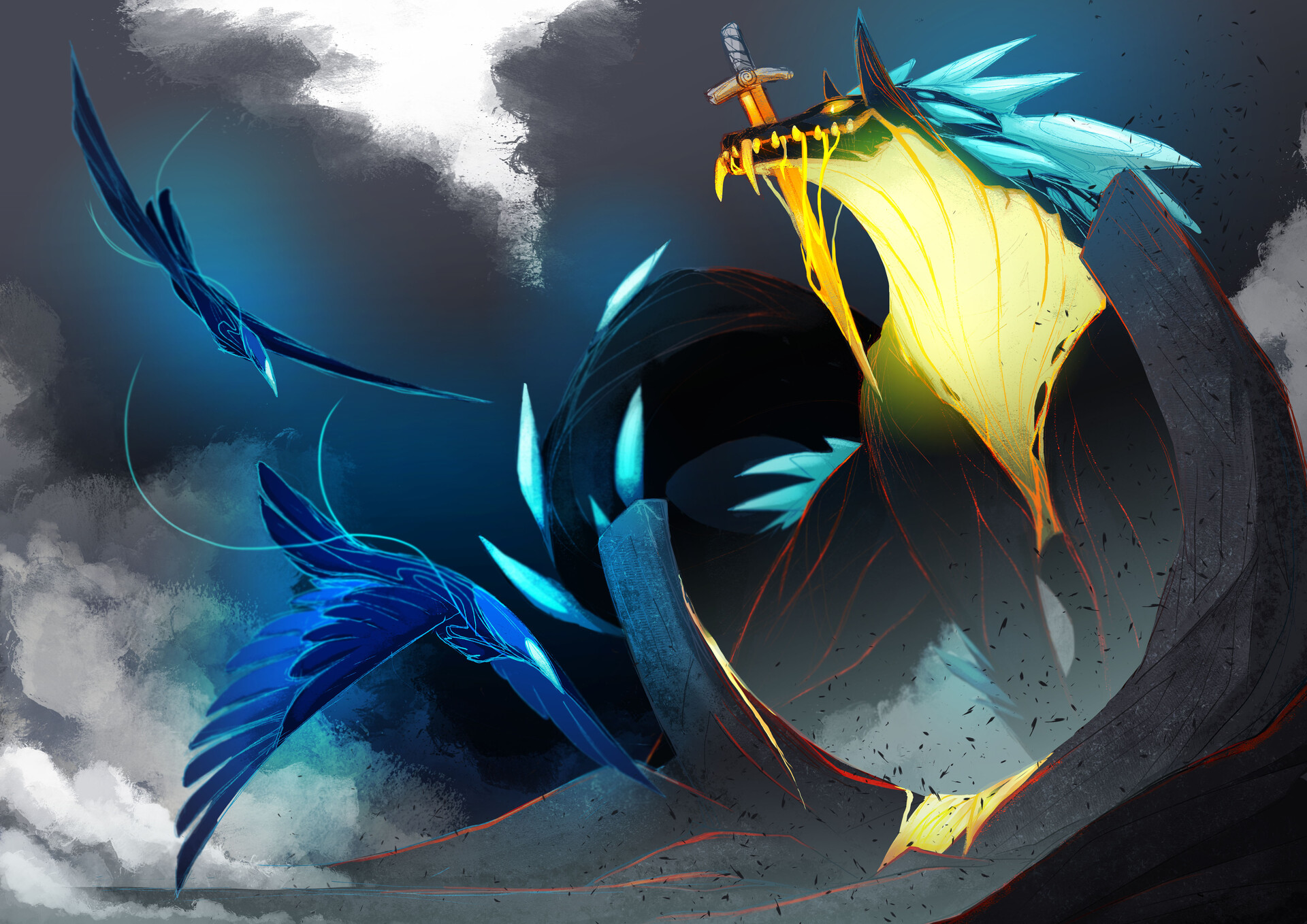 ArtStation - Fenrir and Hugin & Munin