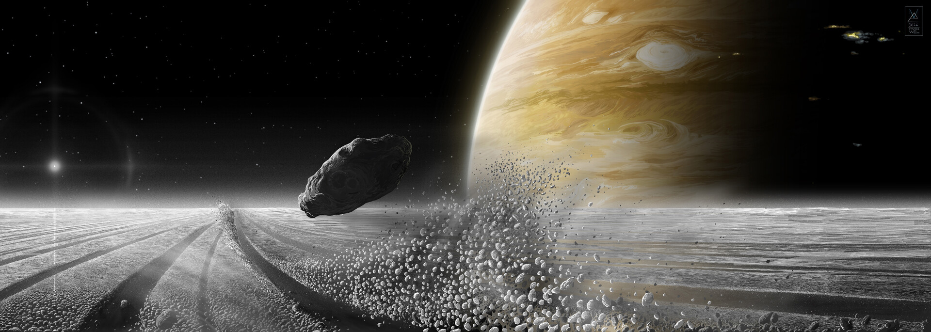 ArtStation - View of a Moonlet Within Saturn's Rings