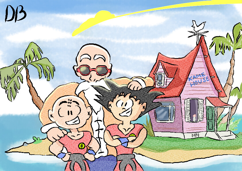 ArtStation - Master Roshi, Goku and Krillin