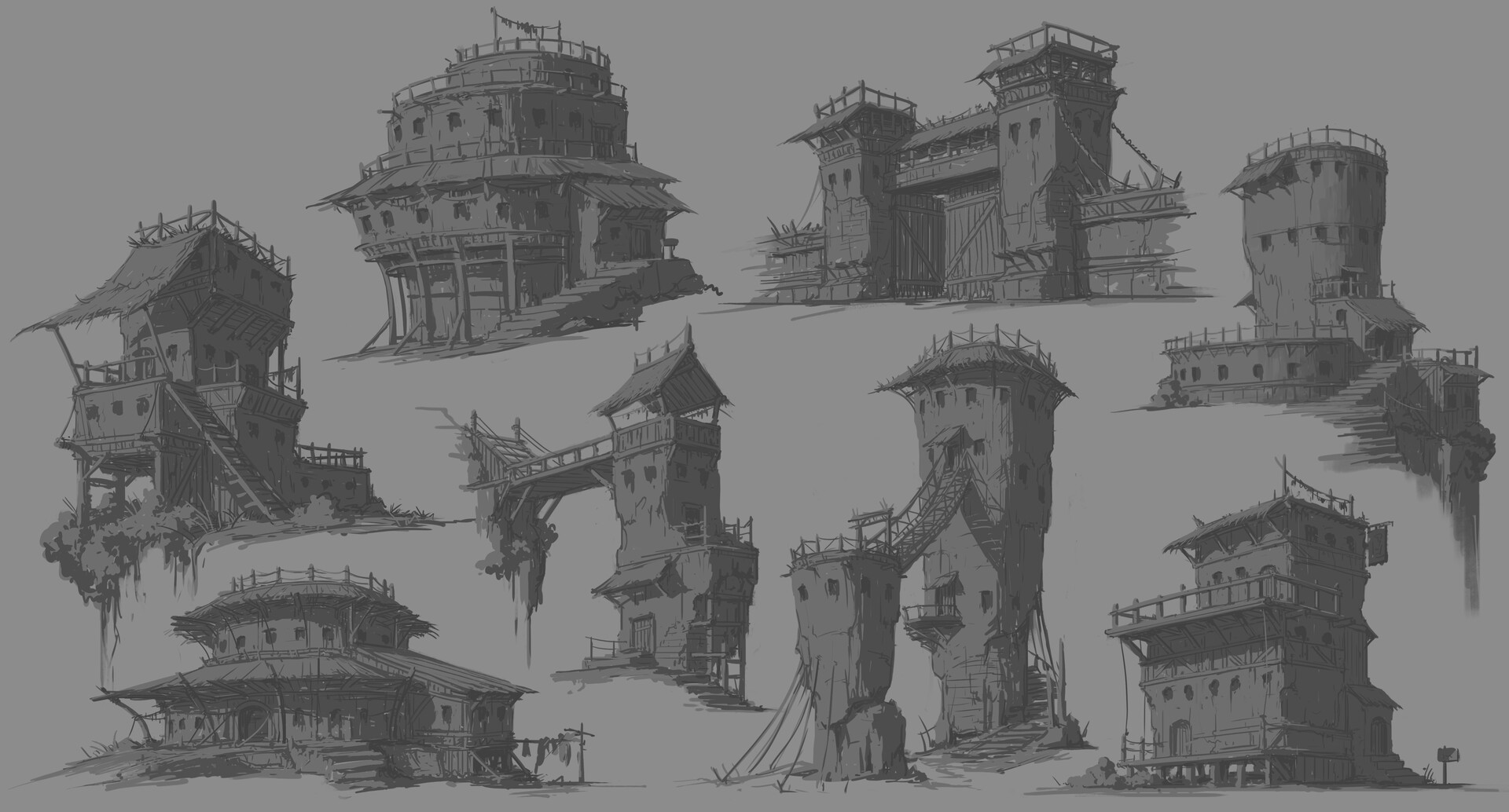ArtStation - Sketches - Mud Houses