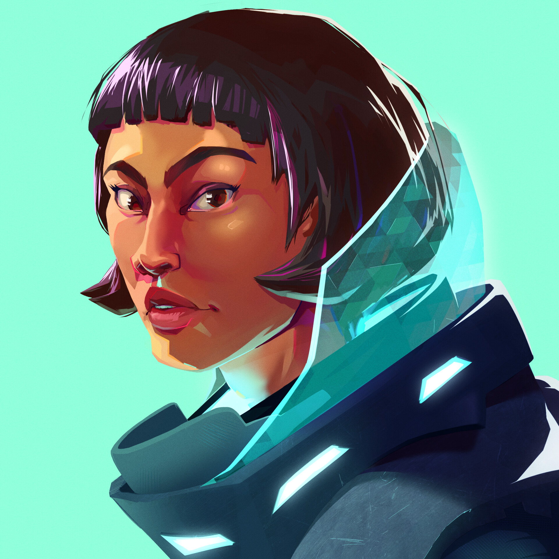 ArtStation - Cyan Astronaut Portrait