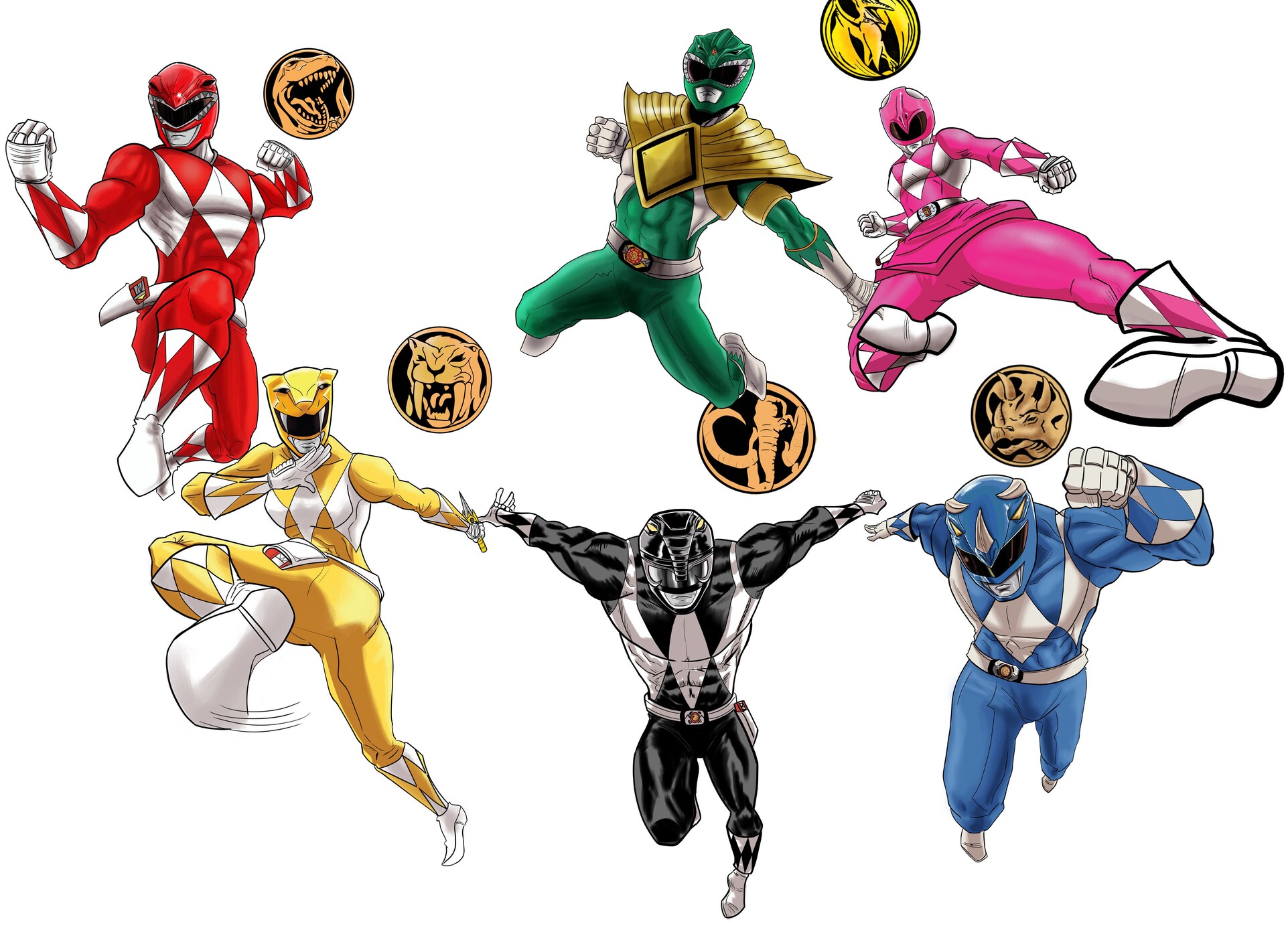 ArtStation - go go power rangers!