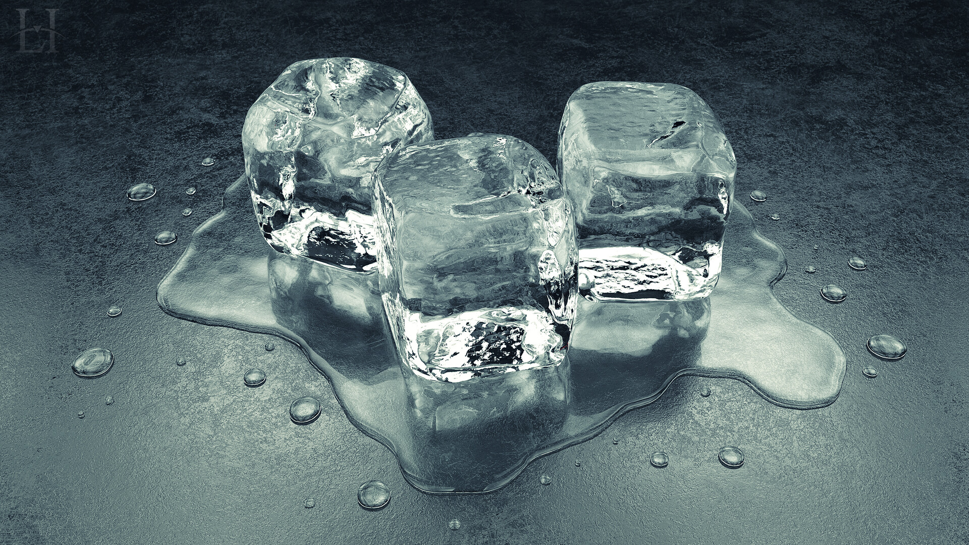 ArtStation - LI's ABSTRACT - 3 Ice Cubes ( Octane )