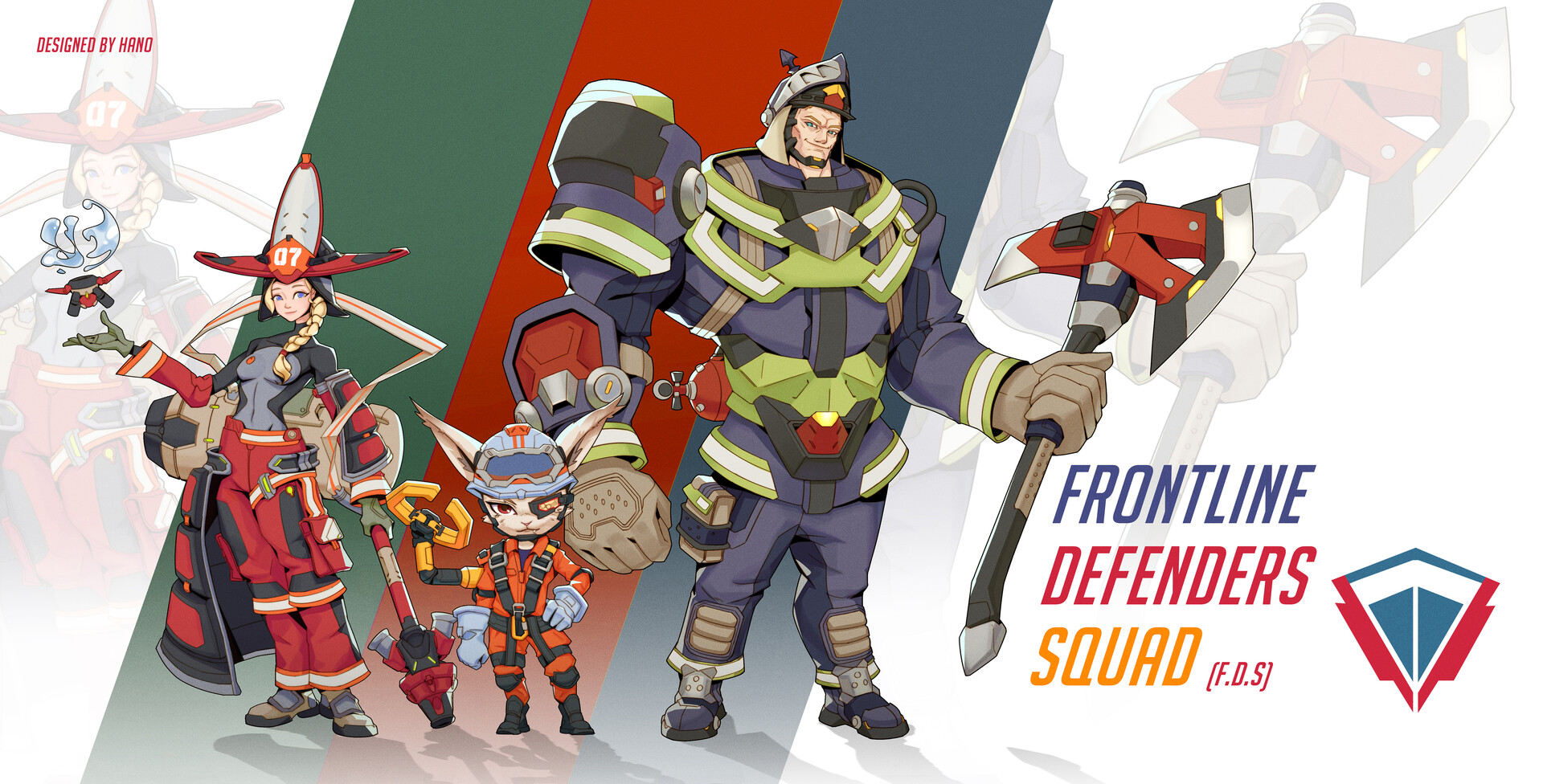 ArtStation - FIREMAN SQUAD FRONTLINE DEFENDERS SQUAD