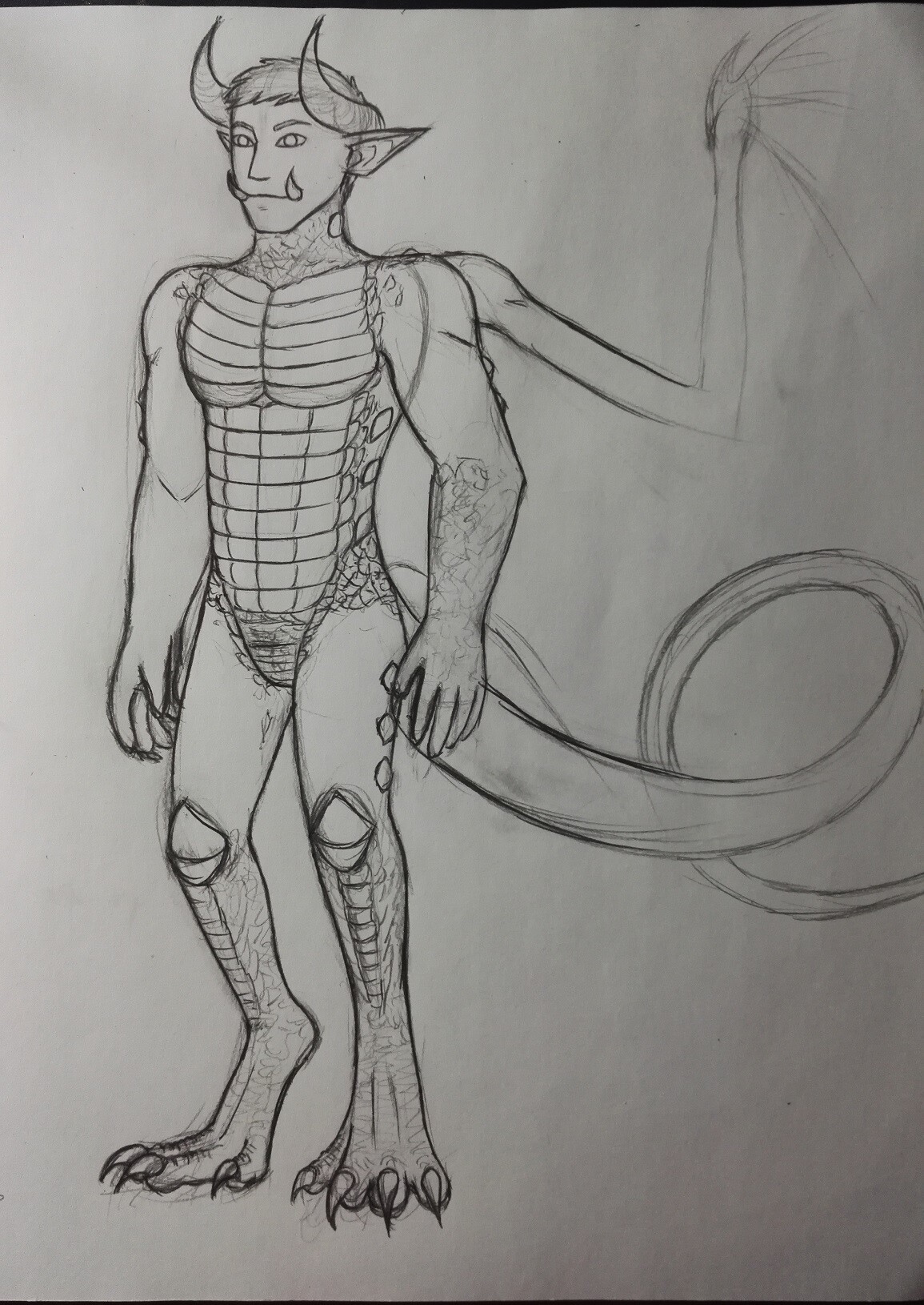 how to draw a dragon man