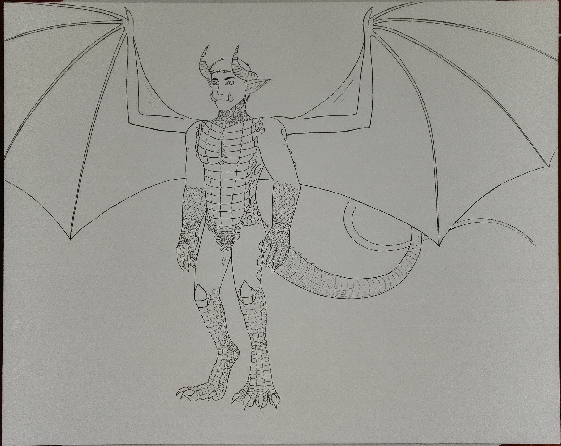 how to draw a dragon man