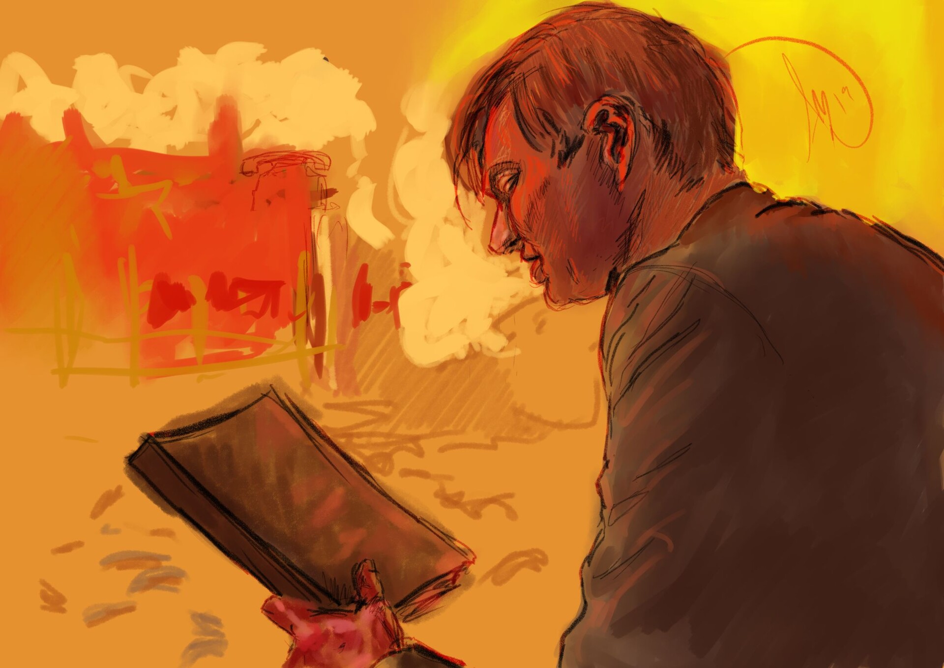 ArtStation - The Burning Bookshop. 2019