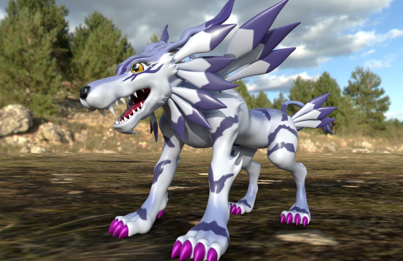 ArtStation - Digimon Garurumon