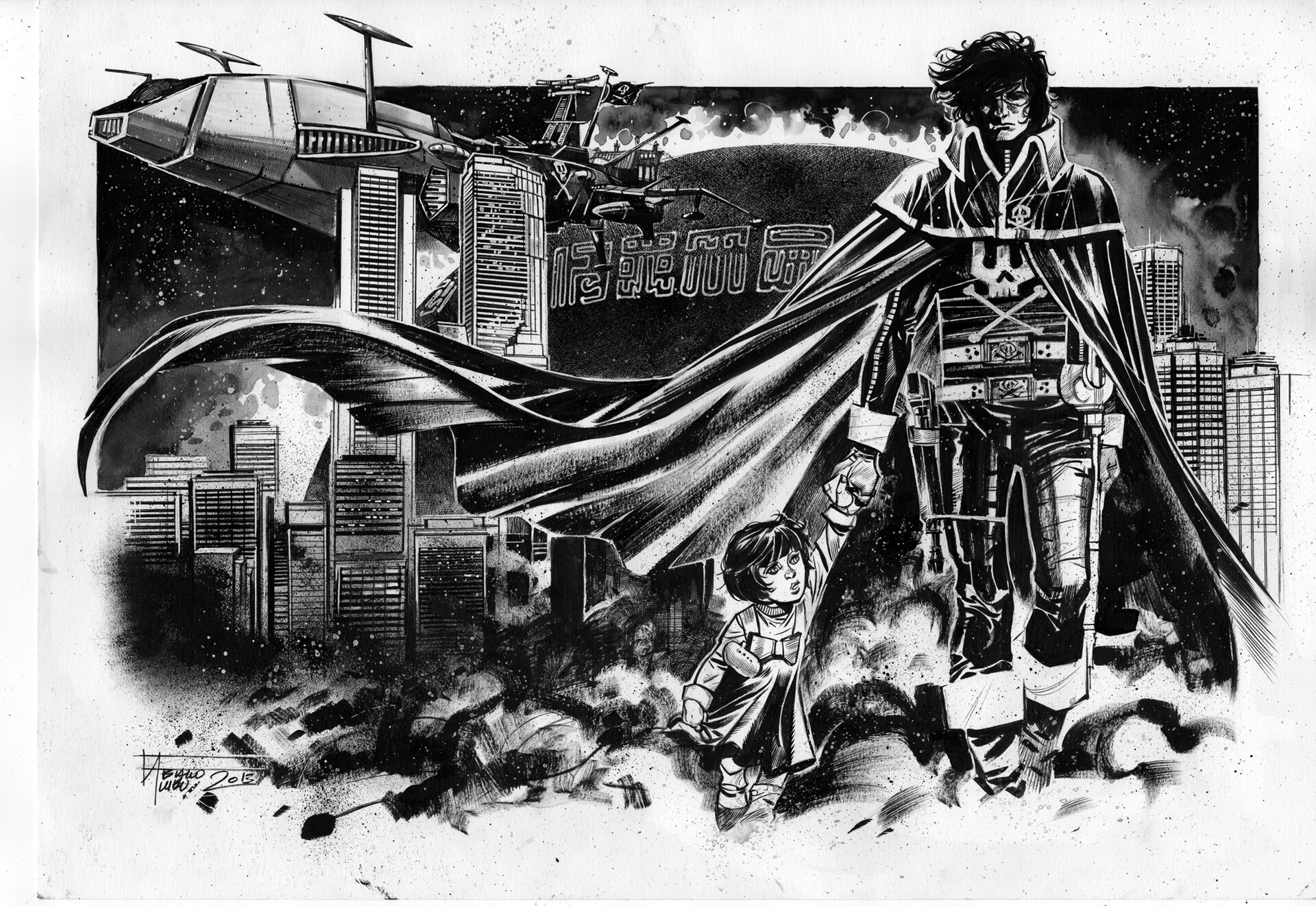 ArtStation - Fan art - Illustration - Captain Herlock