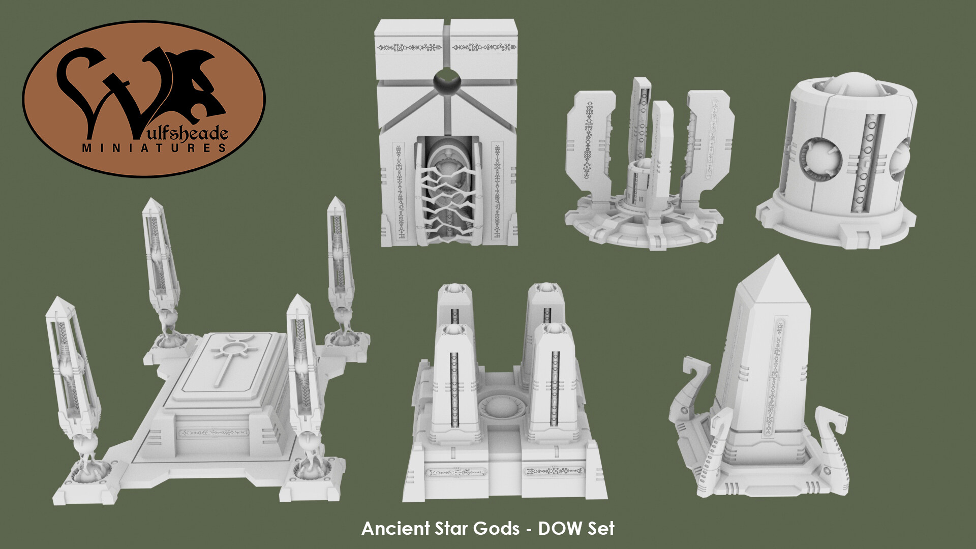 ArtStation - 3D Printable Necron Terrain - DOW Themed Set