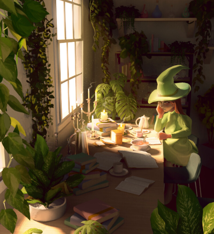 ArtStation - Plant Witch's Cafe