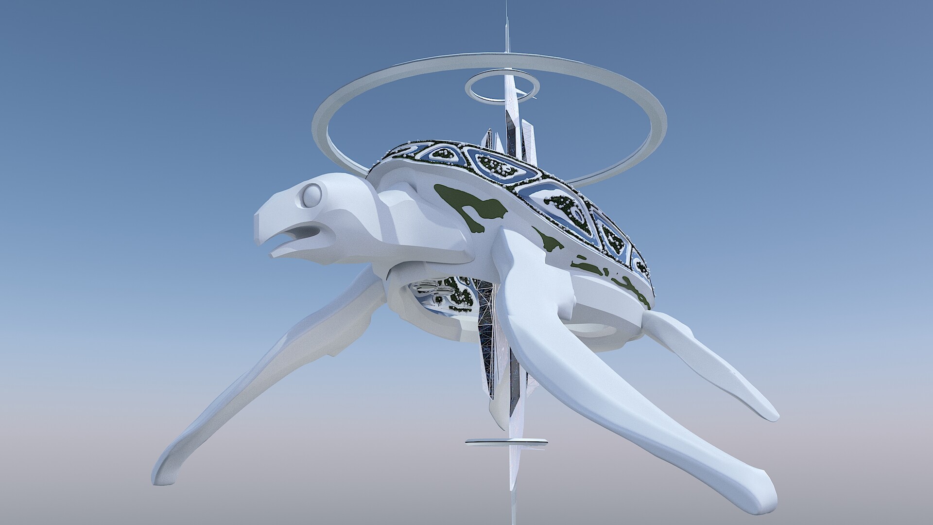 ArtStation - Spaceship-turtle city