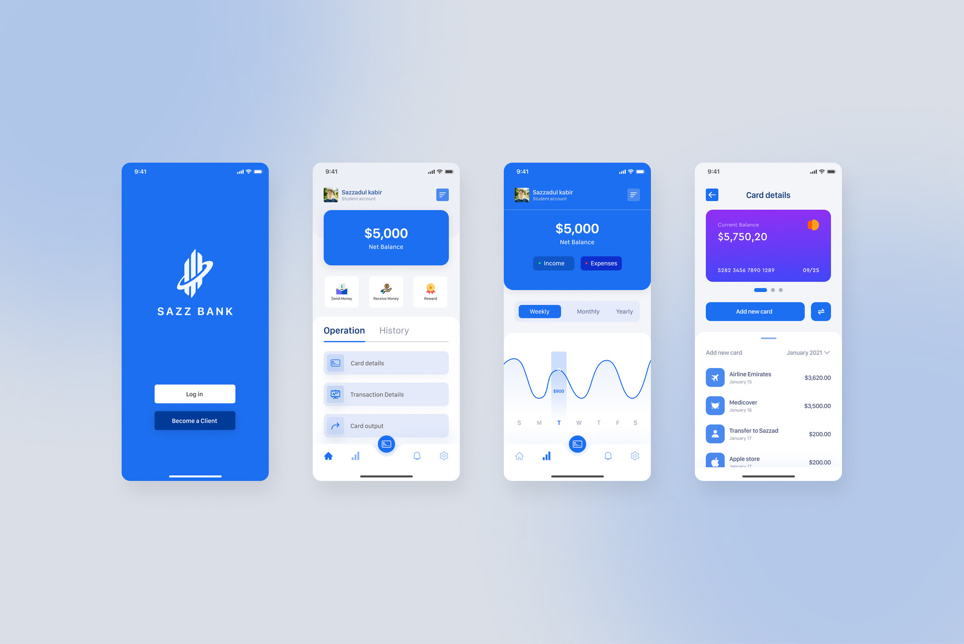 ArtStation - Mobile banking app Graphical user interface