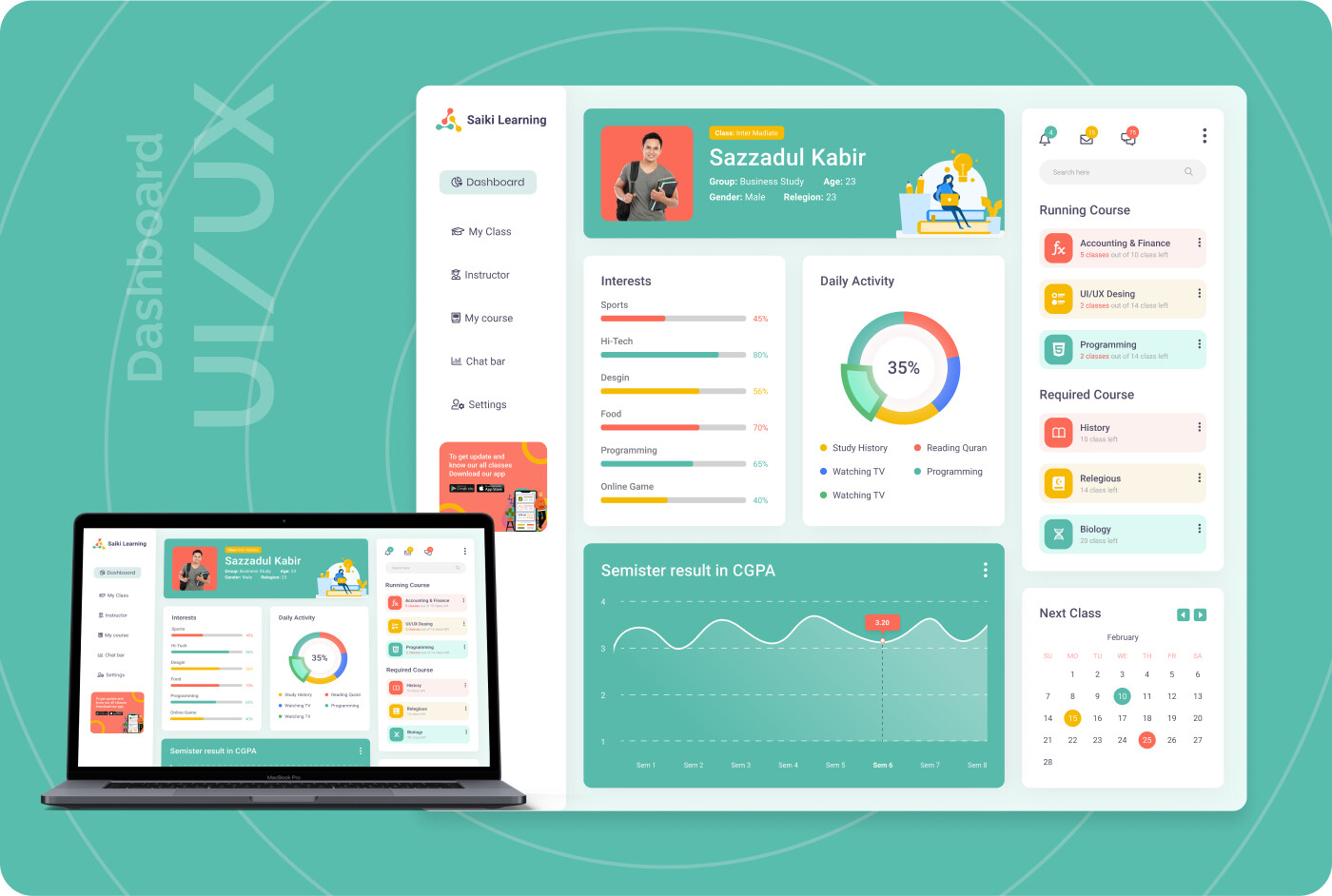 Kabir Sourov - Dashboard/admin panel Graphical user interface