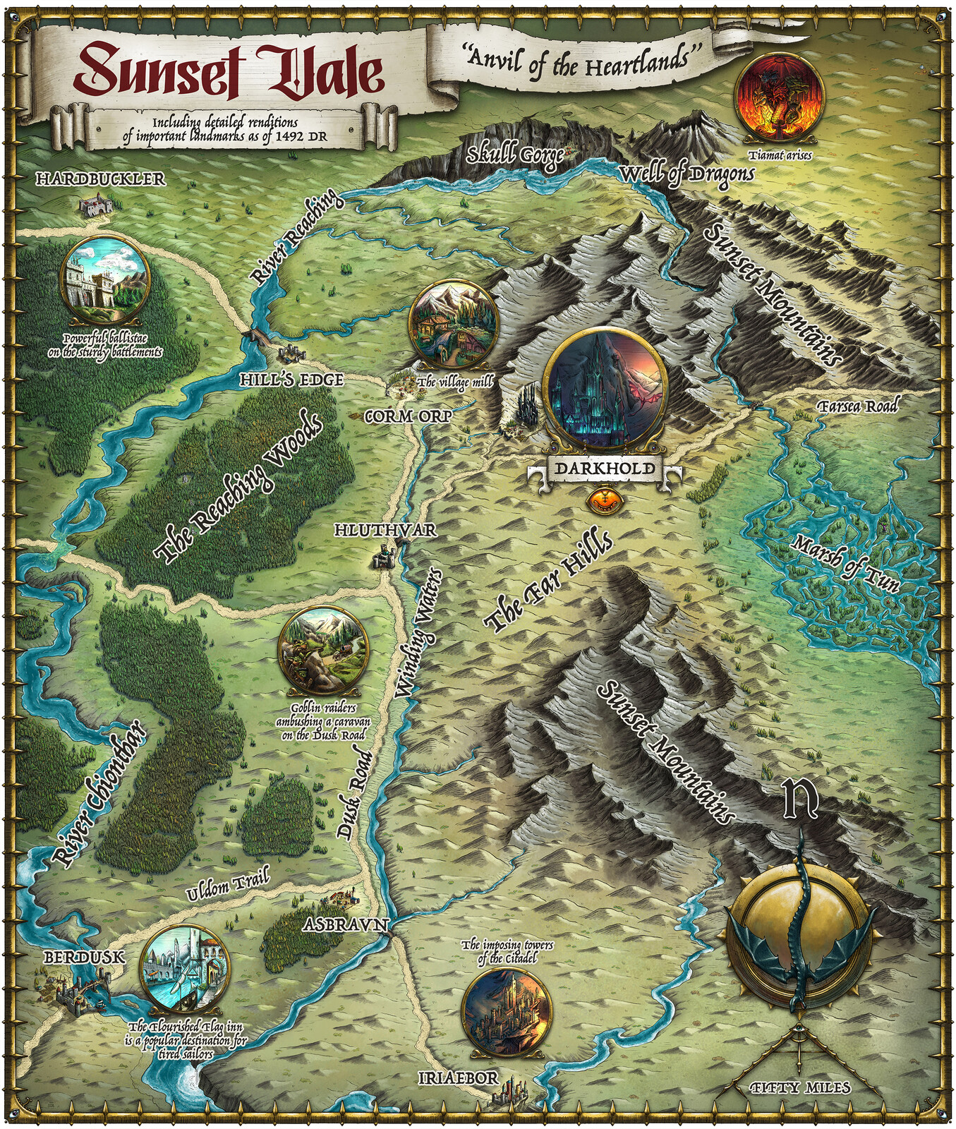 Marco Bernardini - Darkhold - Secrets of the Zhentarim -Sunset Vale Map