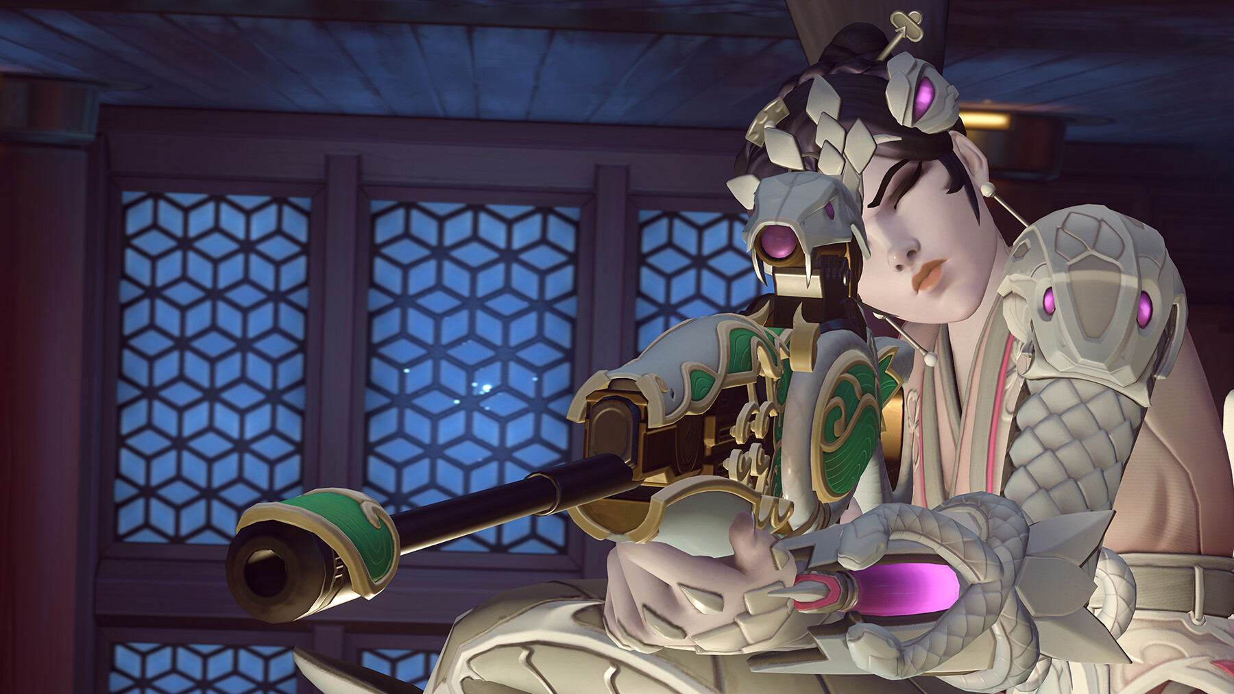 Rabcat Game Art Overwatch Widowmaker Pale Serpent Character Skin