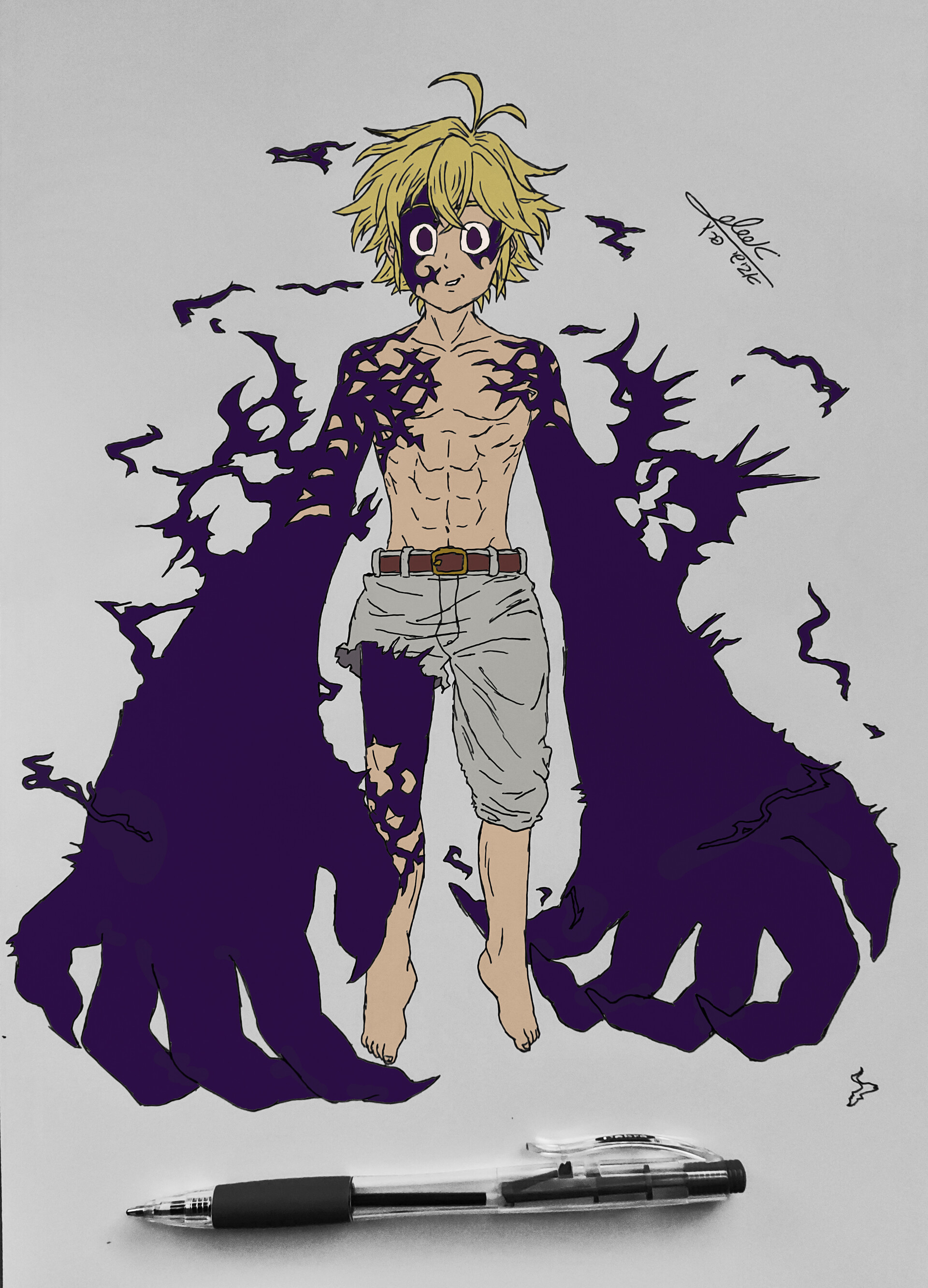 how to draw demon meliodas
