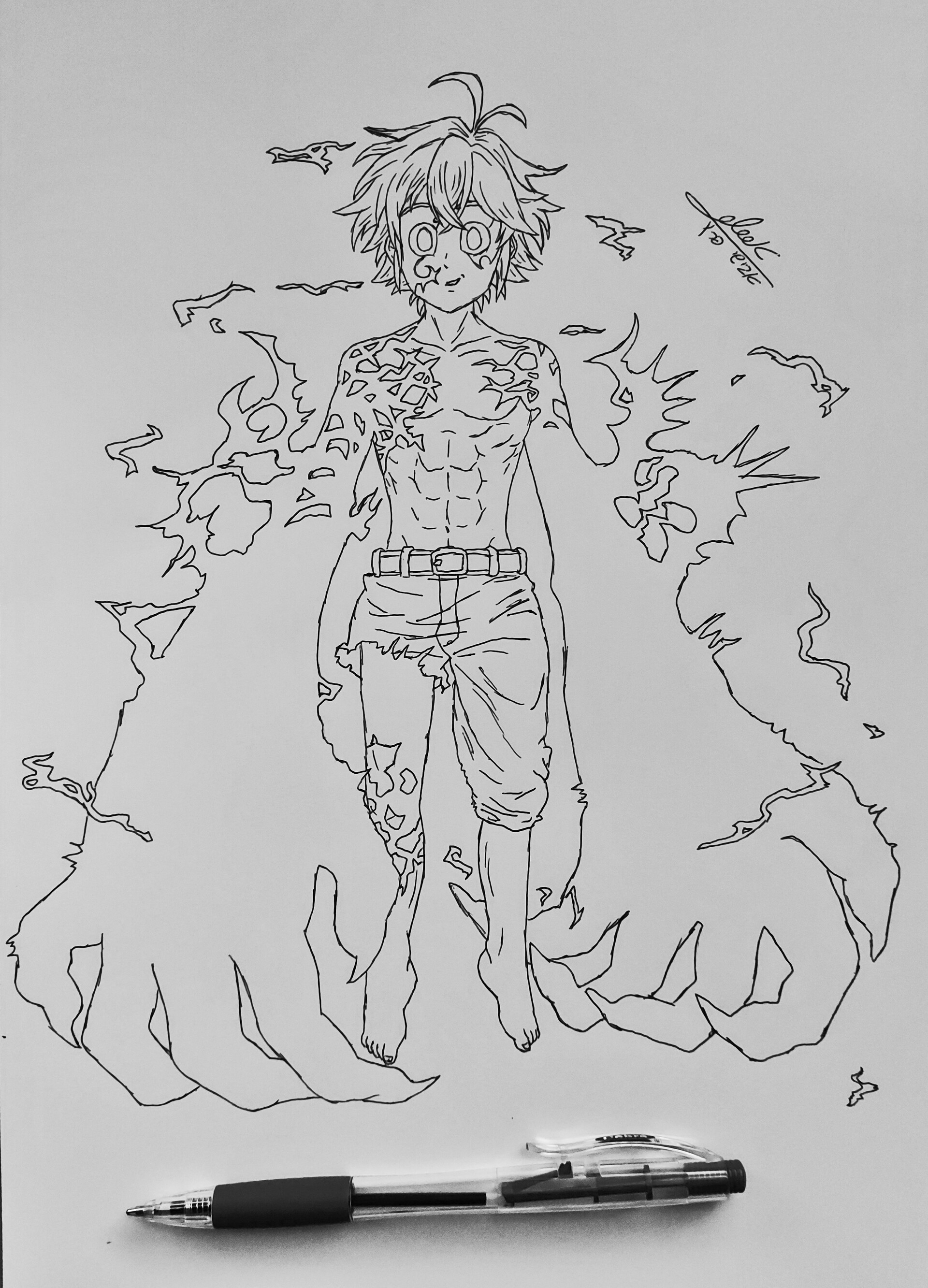 how to draw demon meliodas