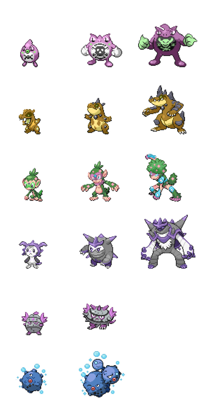 Julien RAYNAUD - Pokemon Fan Pixel Arts - Fakemons and Regional forms