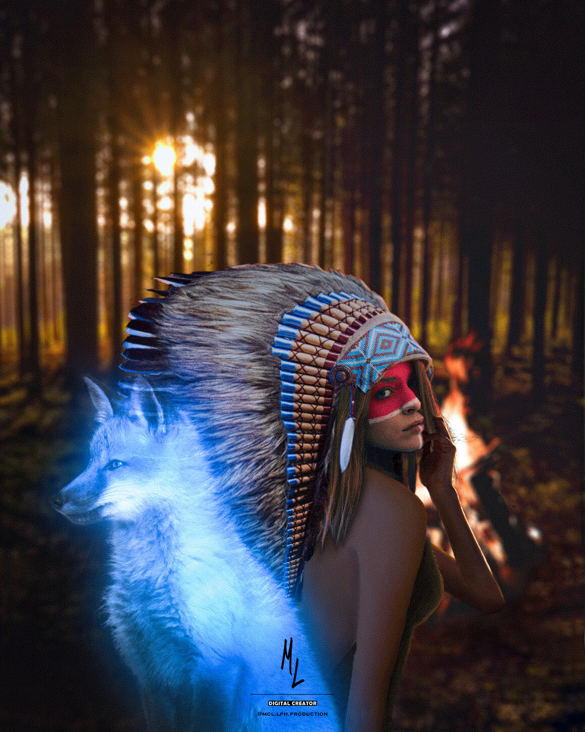 ArtStation - Spirit of the fire fox