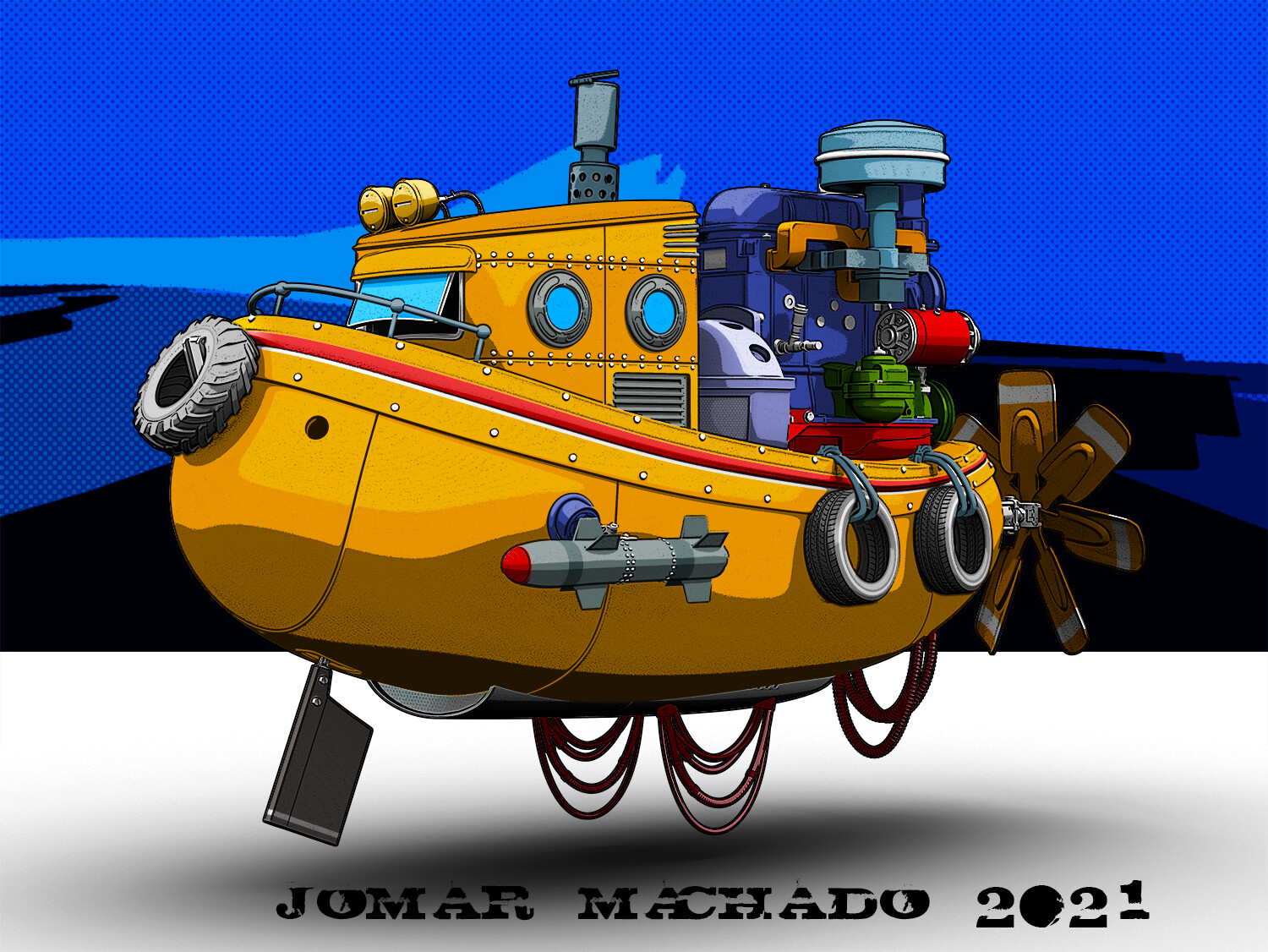 ArtStation - Flying Tugboat, 4 Styles...