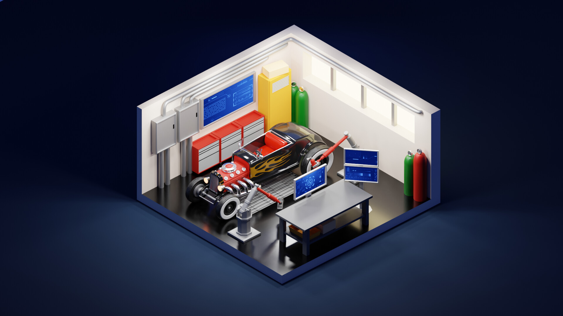 ArtStation - Isometric garage