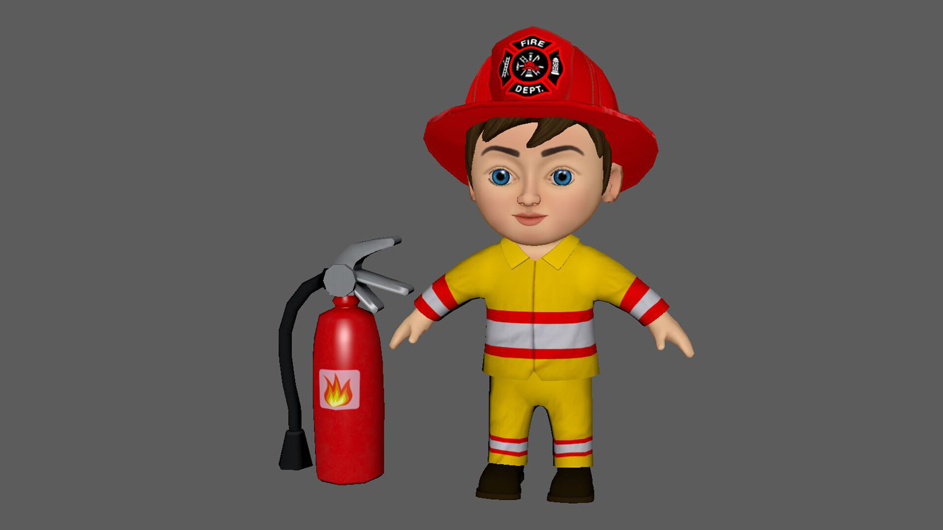 ArtStation - Cartoon Fire Fighter Character